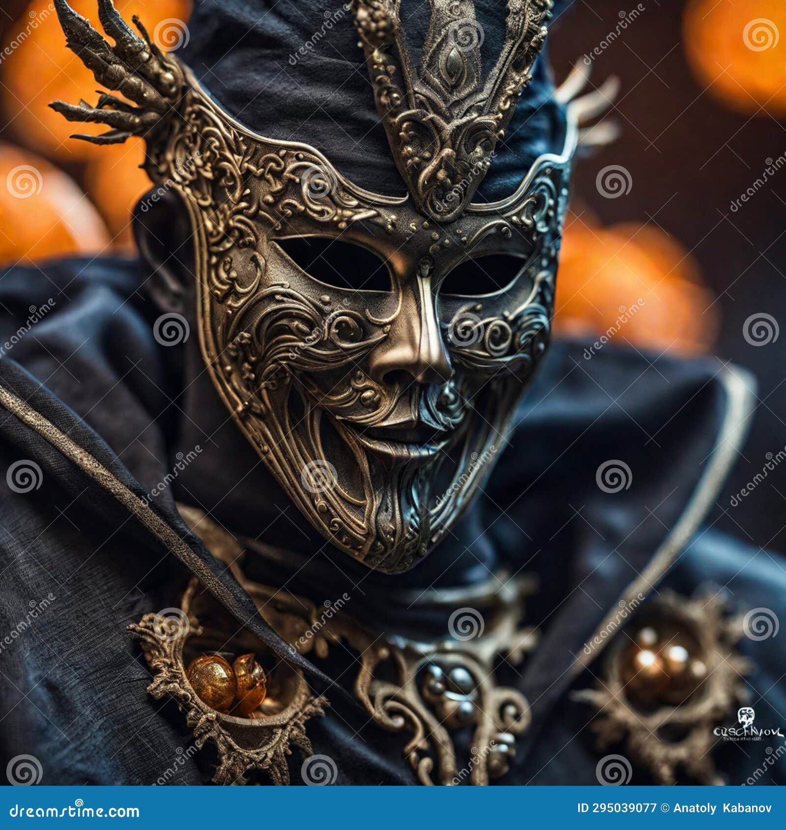 Mysterious Masked Man for Halloween Stock Illustration - Illustration ...