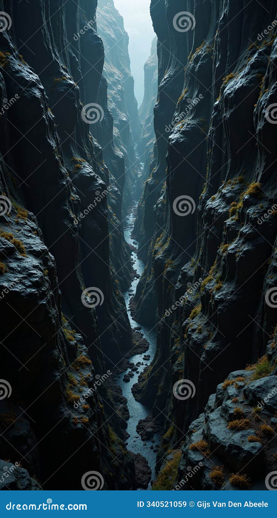 Mysterious Maze Canyon with Winding Paths among Jagged Rock Formations ...