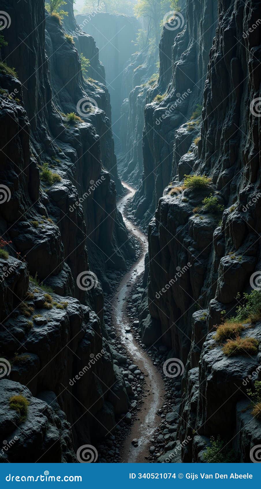 Mysterious Maze Canyon with Winding Paths among Jagged Rock Formations ...