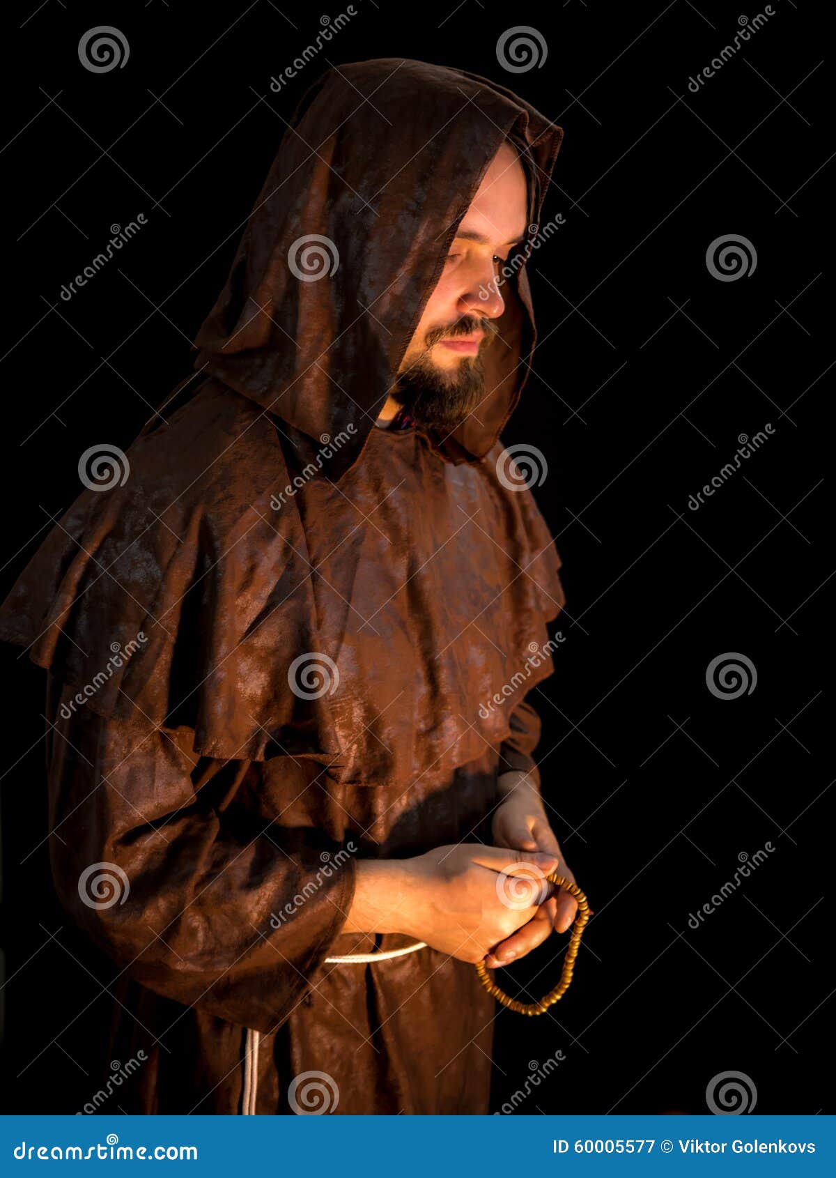 Mysterious Monk On Dark Background. Royalty-Free Stock Photo ...