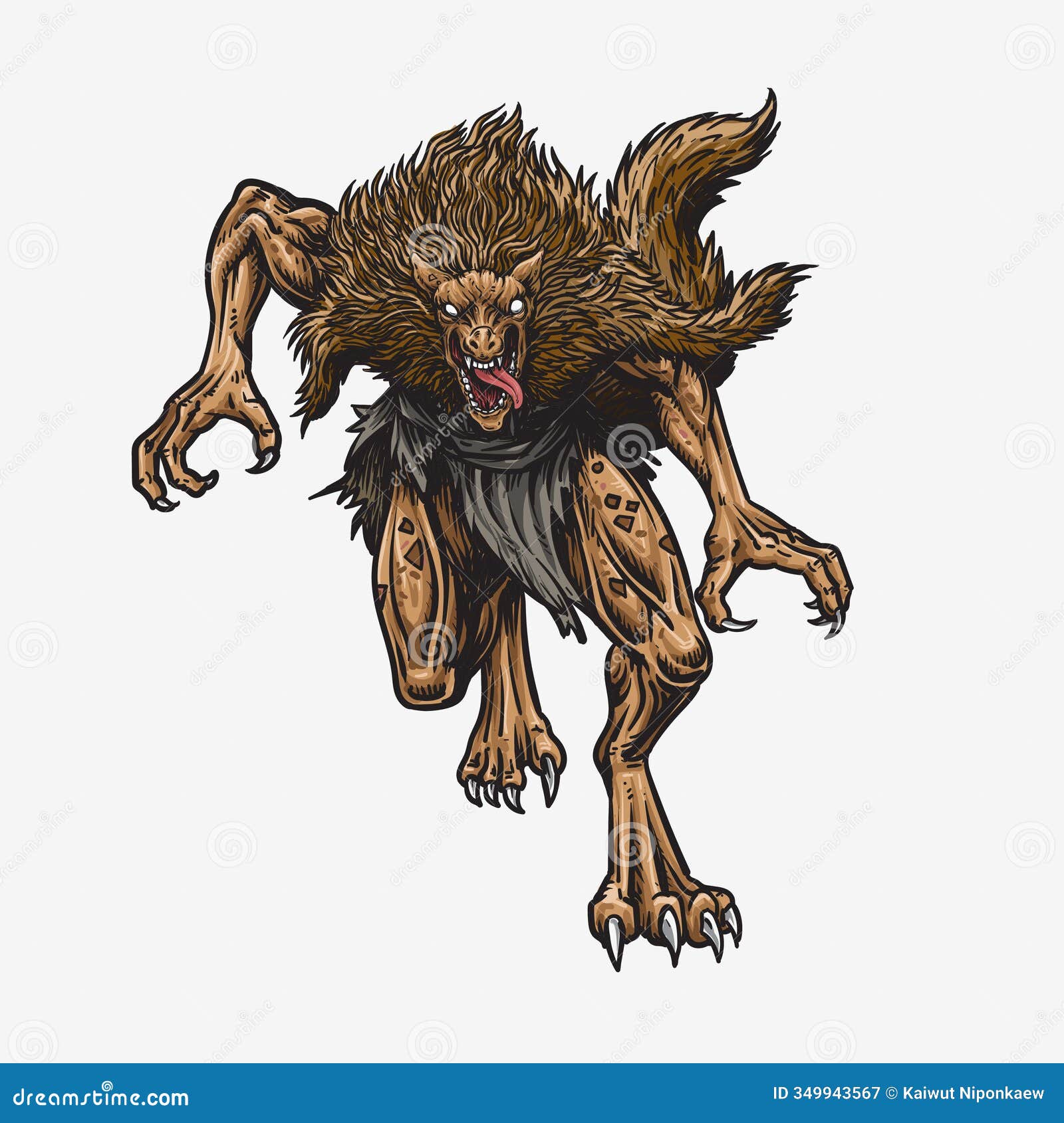 Skinwalker Vector Illustration Stock Vector - Illustration of glowing ...