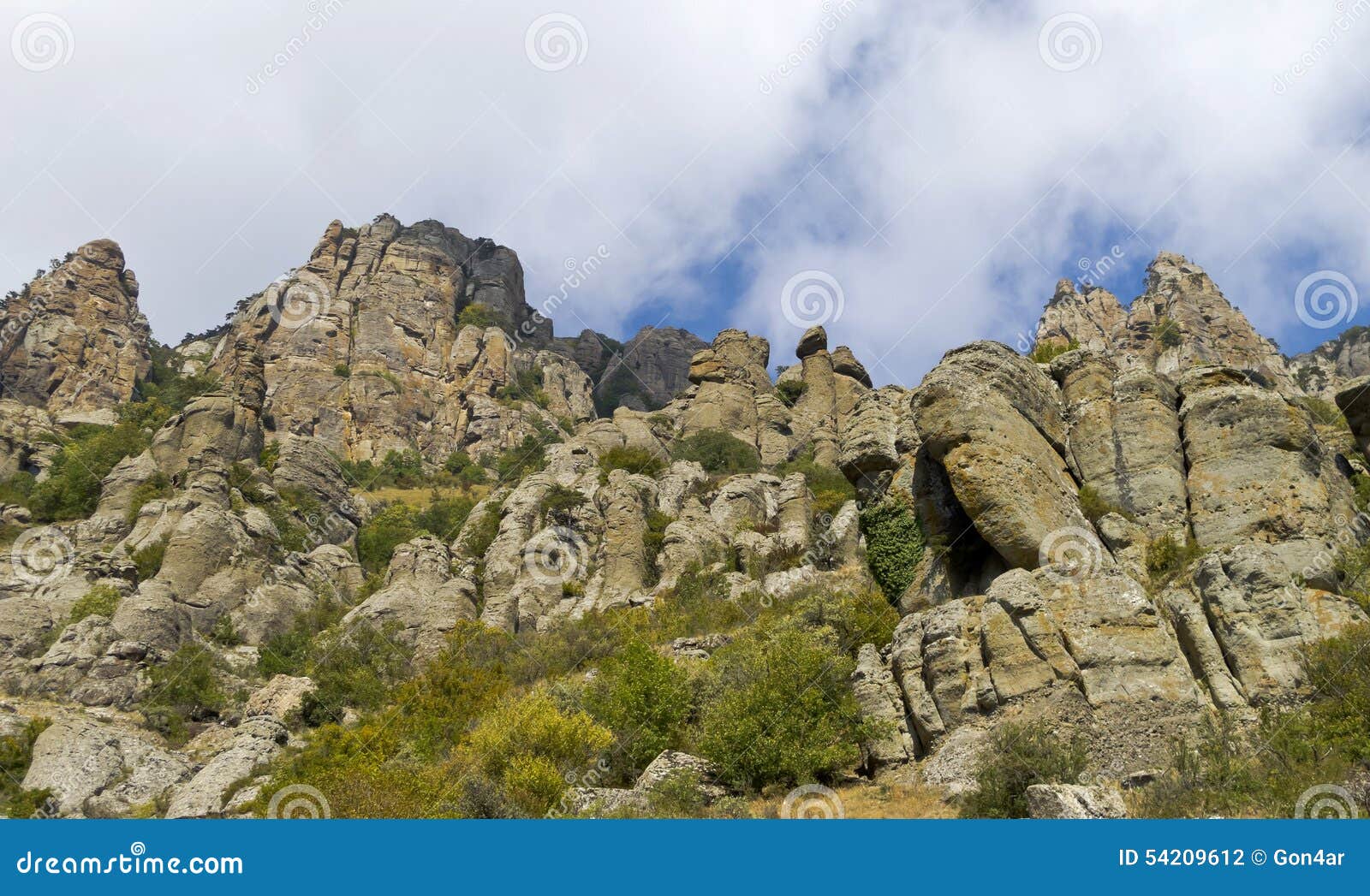 Mysterious Mountain Demerdzhi.Bottom View Stock Photo - Image of ...