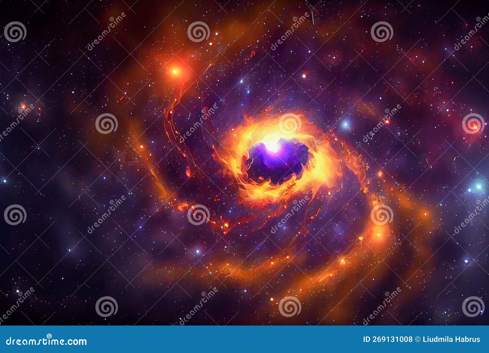 Mysterious Multi-colored Nebula in Space. Generative AI Stock Photo ...