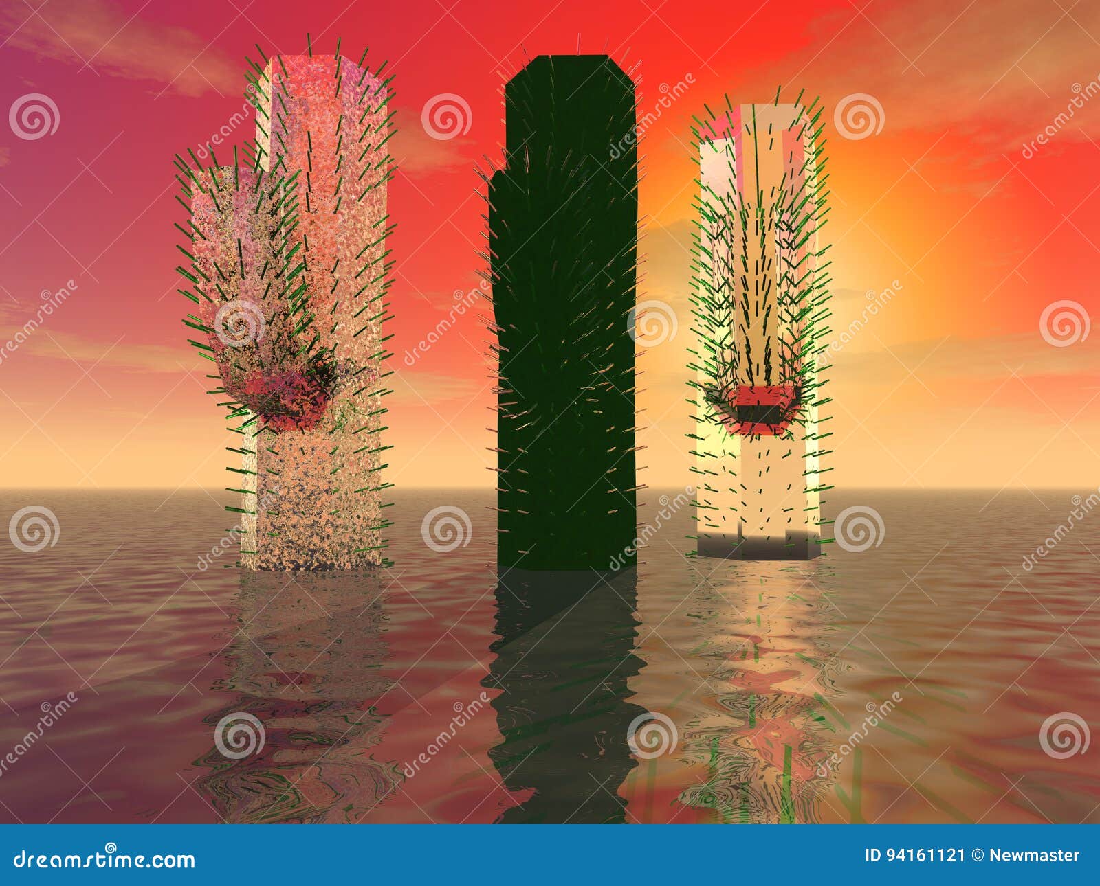 Mysterious Objects with Spines Stick Out from the Surface Stock ...