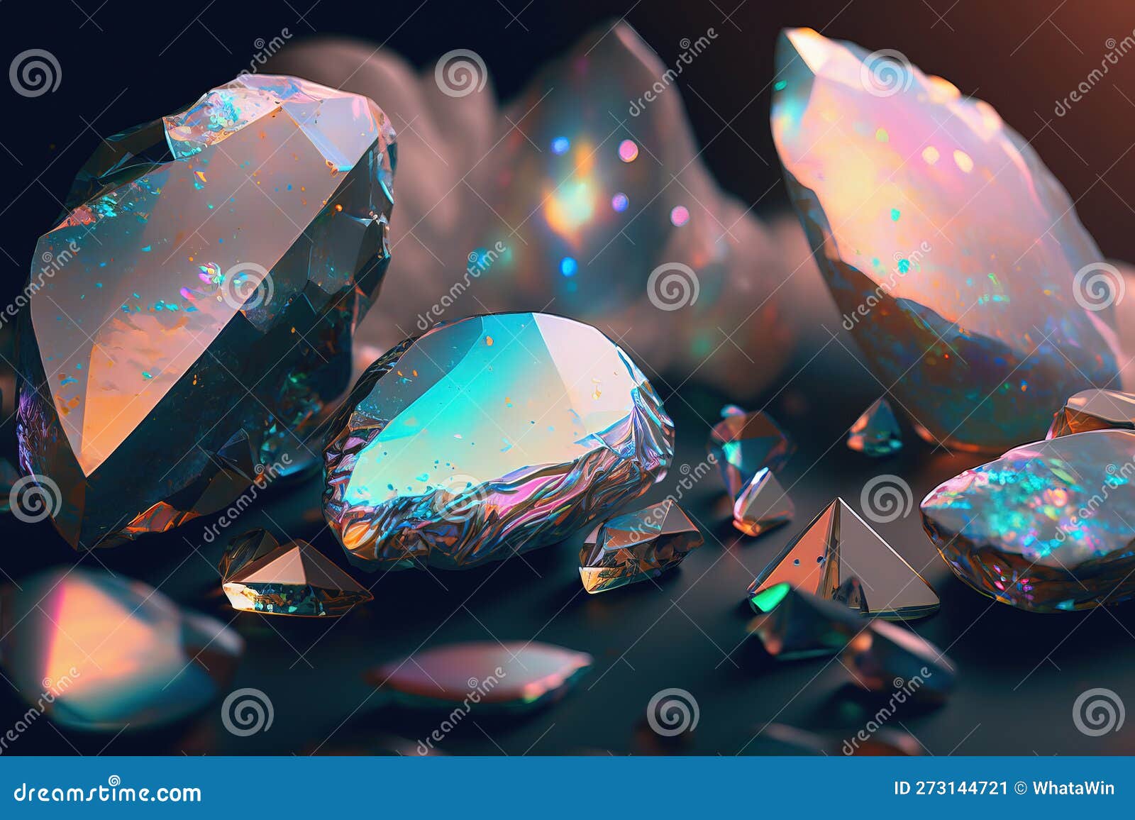 Mysterious Opal Crystal Abstract Generative Background Stock ...