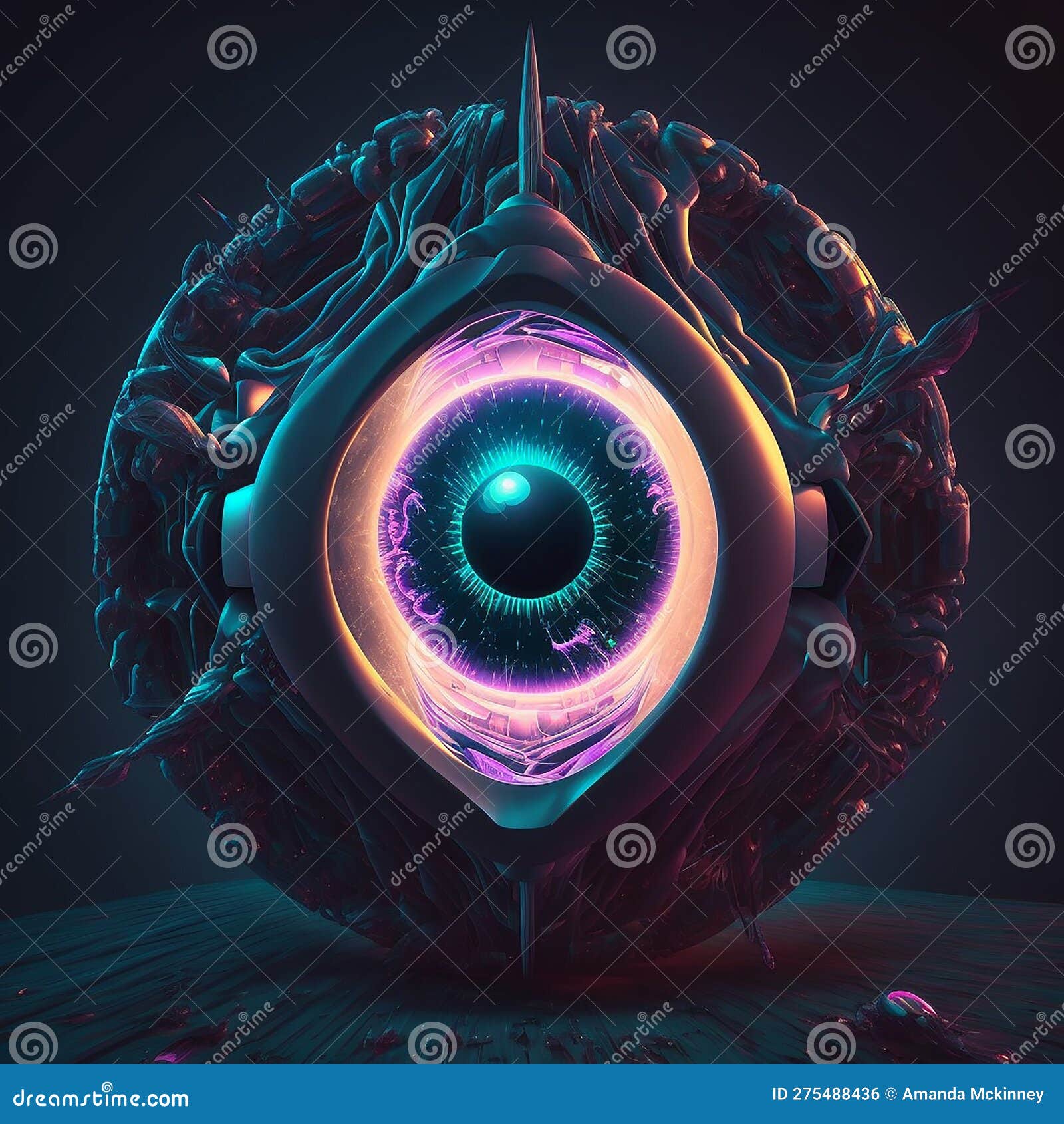 Mysterious Orb with Iris on Solid Background. Ai Generated. Stock ...