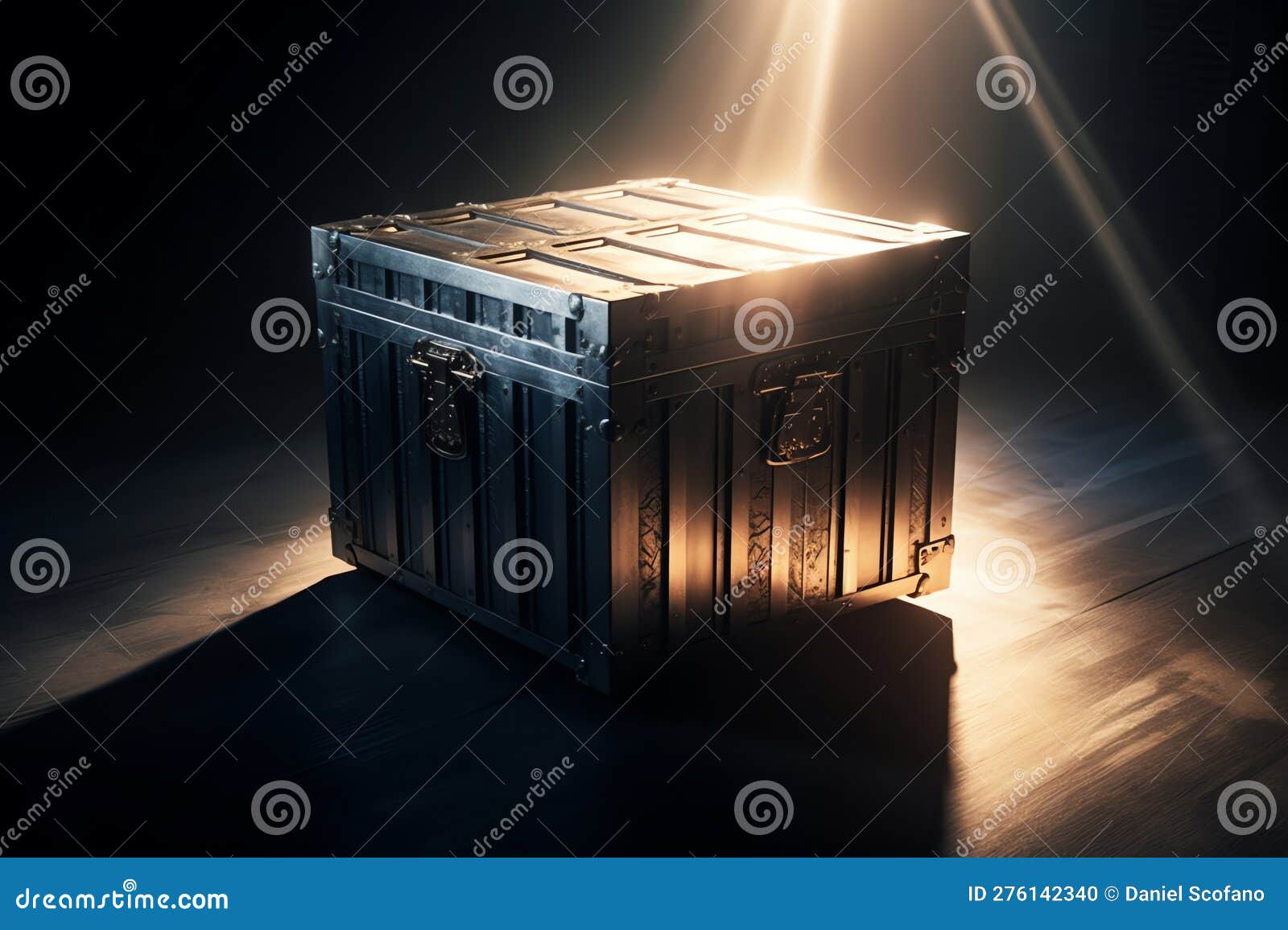 Mysterious Pandora Box Opening with Rays of Light, High Contrast Image ...