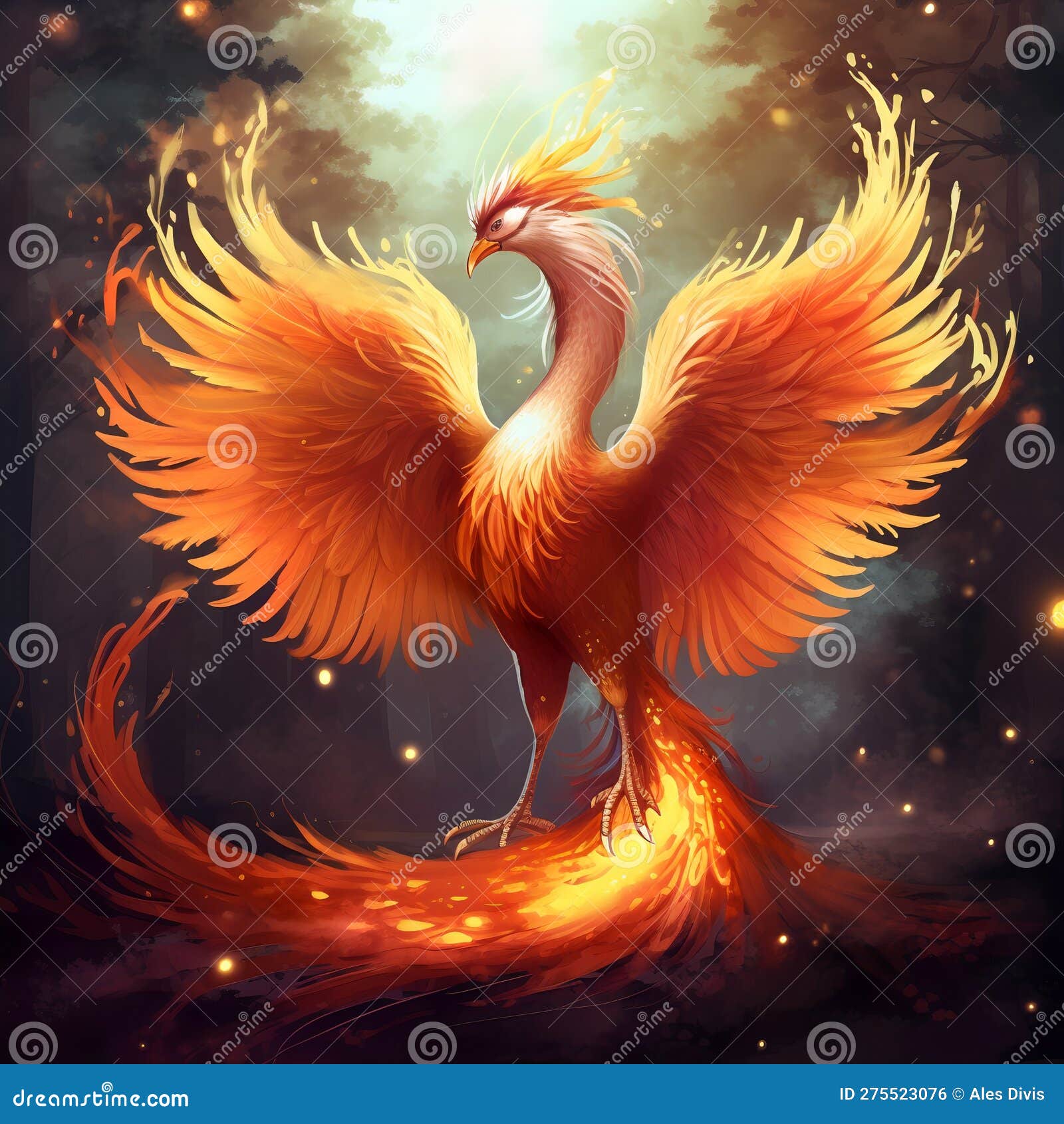 Phoenix Bird Illustration. Fiery Beast, Stock Illustration ...