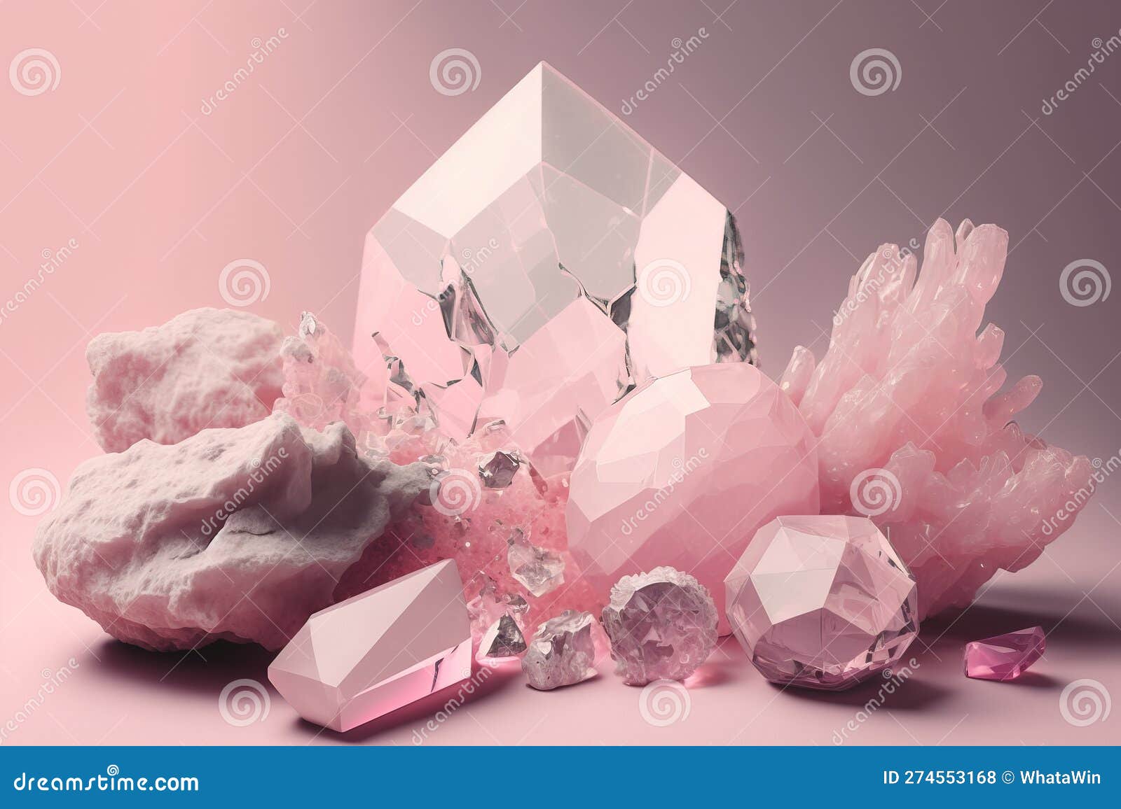 Mysterious Pink Crystal Abstract Generative Background Stock Photo ...