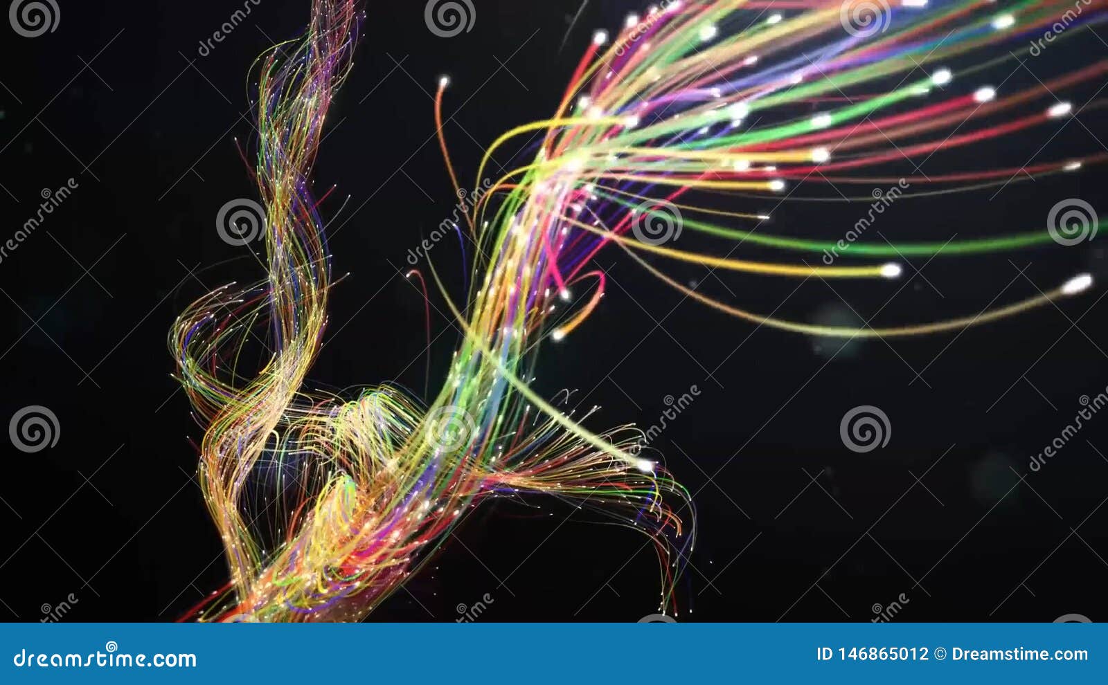 Mysterious Plexus of Multi-colored Luminous Threads Stock Photo - Image ...