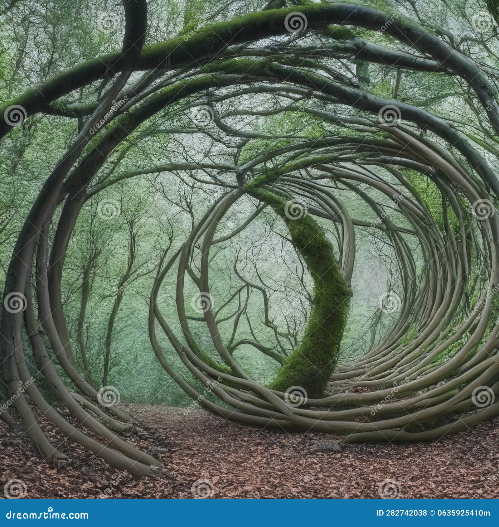 Mysterious Portal Made of Tree Branches in the Forest. Stock ...
