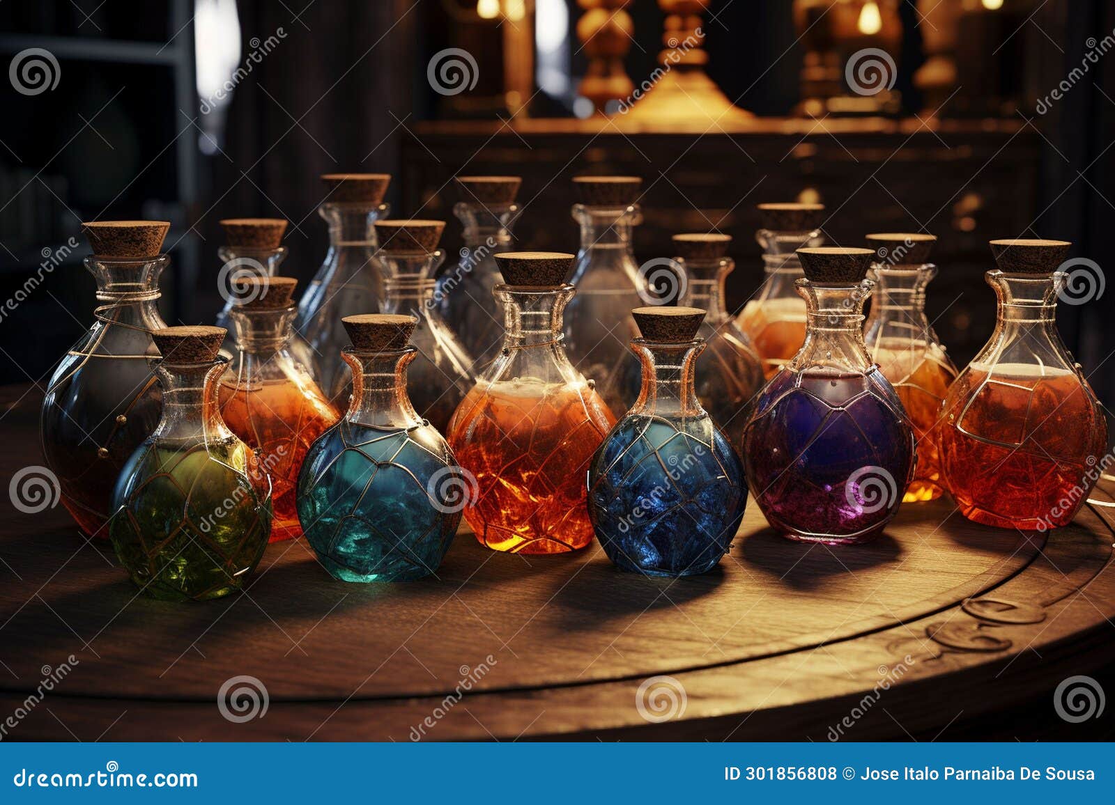 Mysterious Potion Bottles Mysterious Potion Stock Illustration ...