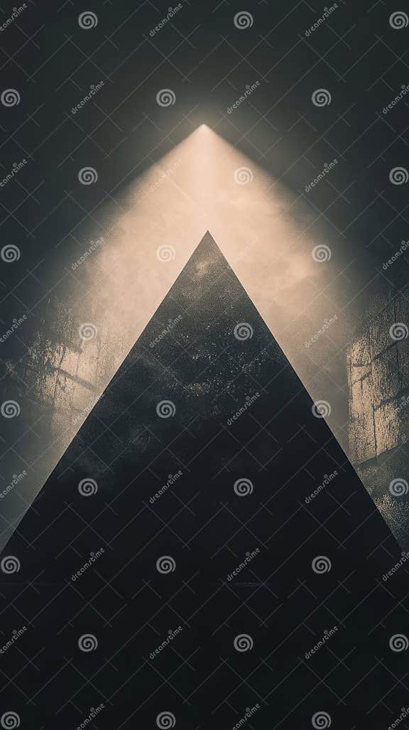 Mysterious Pyramid Illuminated by Dramatic Light in Dark Atmospheric ...