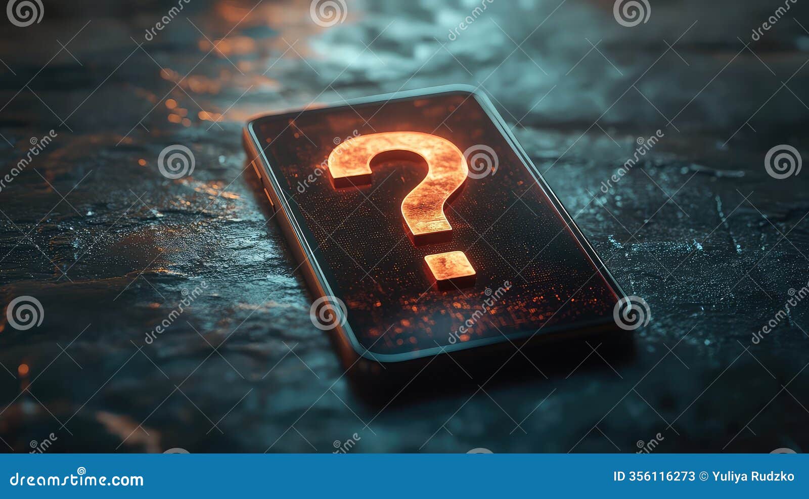Mysterious Question Mark on Smartphone Screen - Conceptual Tech Art ...