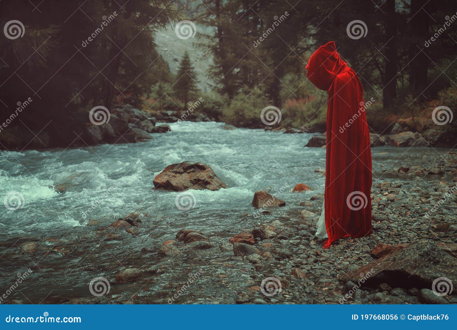 Mysterious Red Cloaked Figure Stock Photo | CartoonDealer.com #197668056