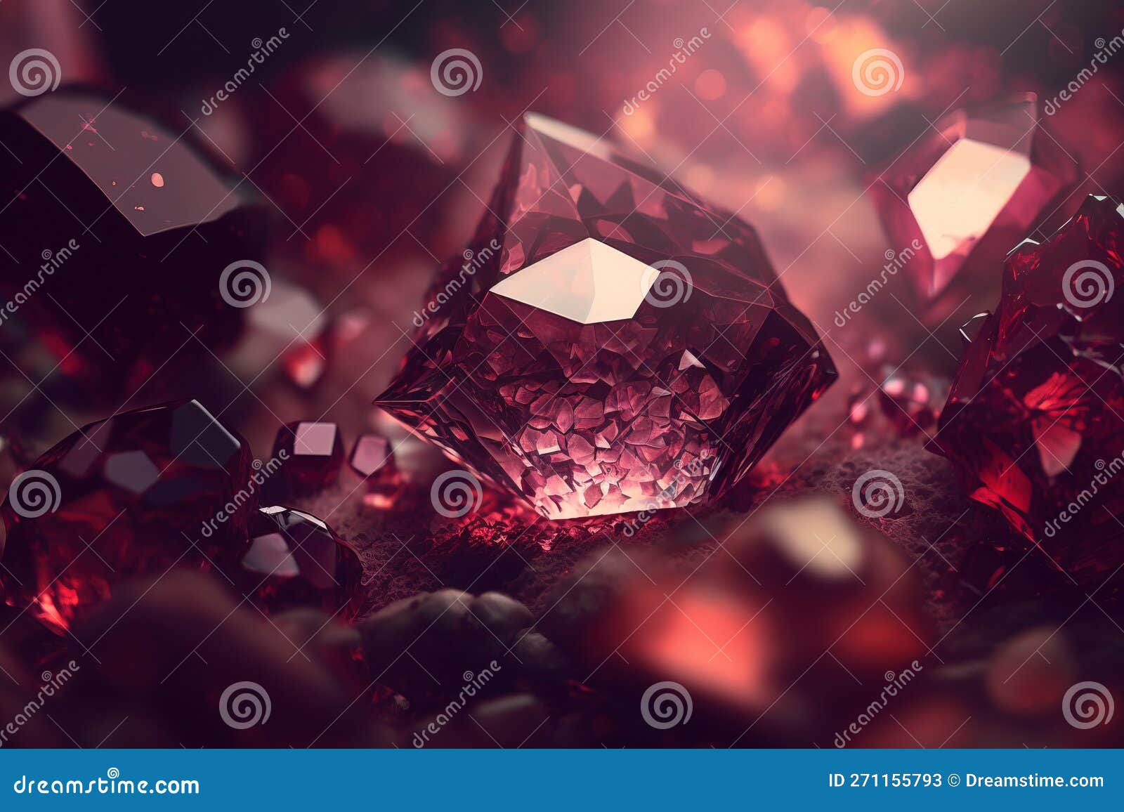 Mysterious Red Crystal Abstract Generative Background Stock ...
