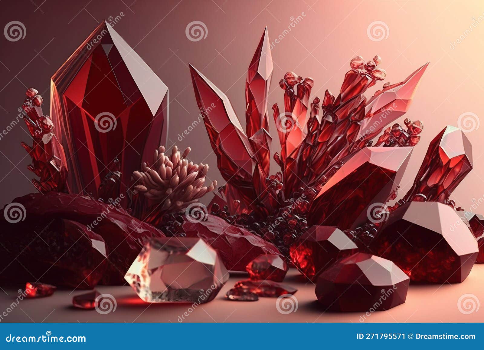 Mysterious Red Crystal Abstract Generative Background Stock ...