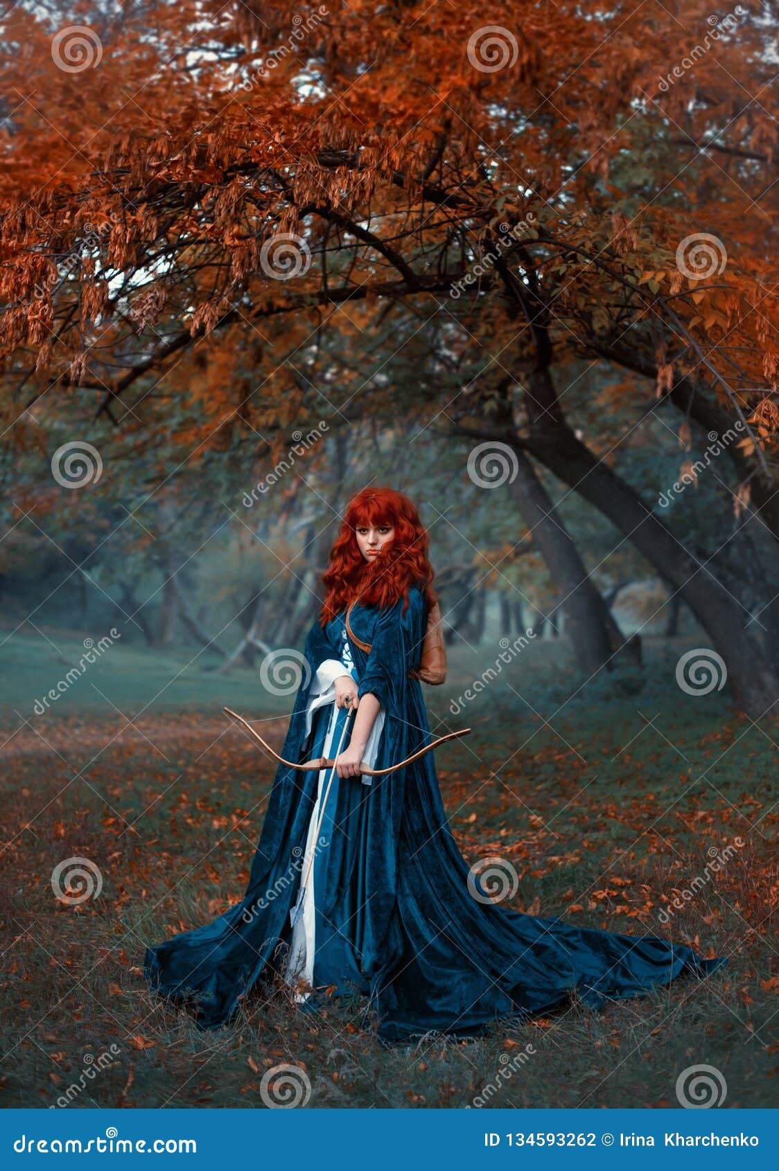 A Mysterious Red Haired Warrior Girl Stands Guard Over Her Land A