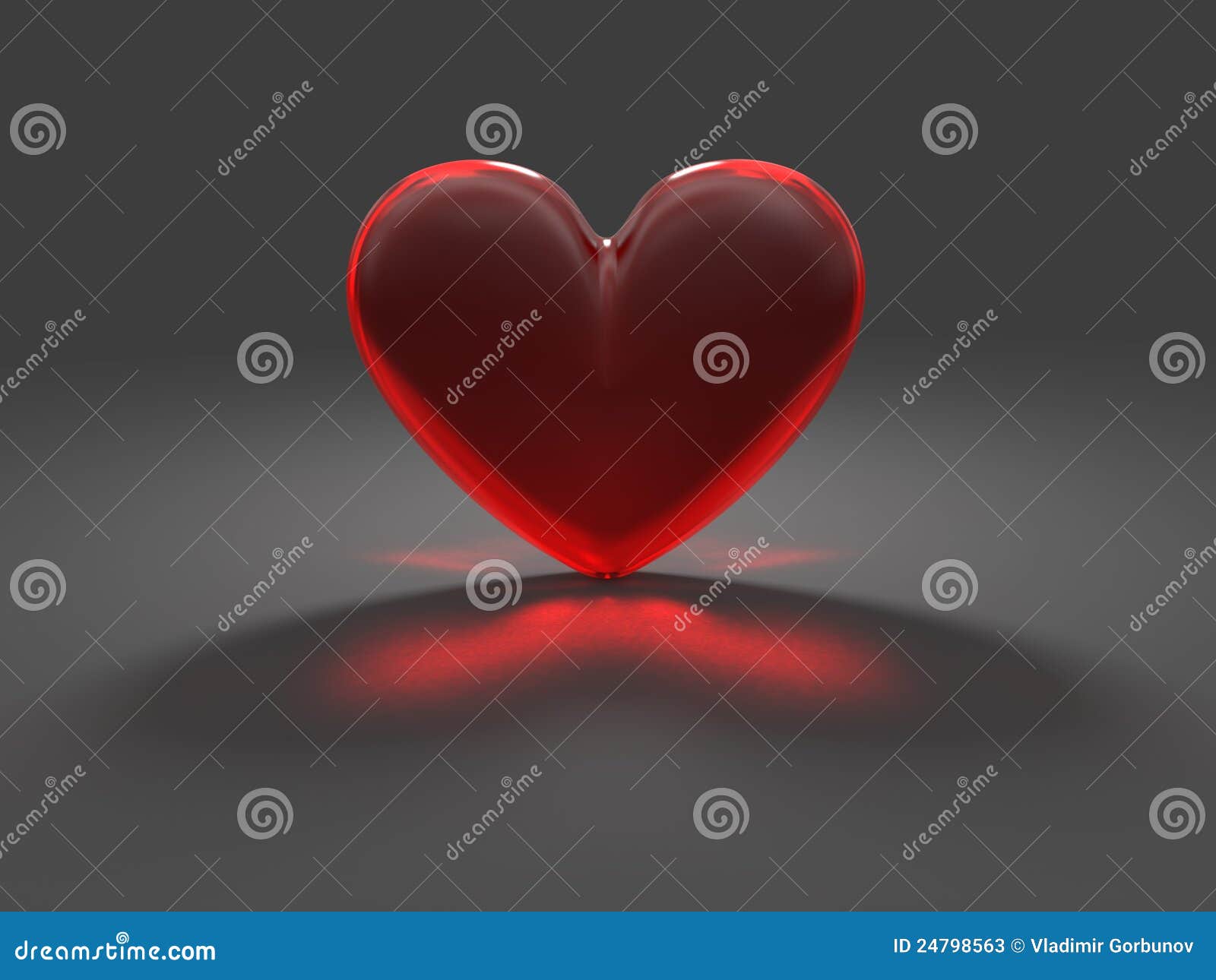 Mysterious Red Heart with Caustic Effect Stock Illustration ...