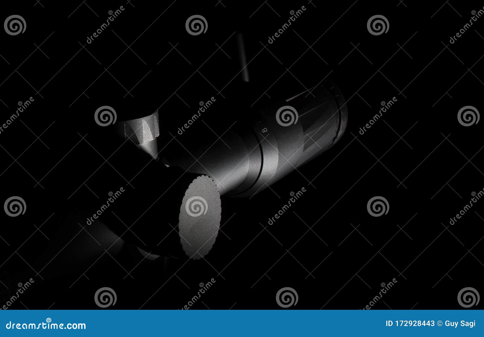 Mysterious Rifle Scope on a Dark Background Stock Image - Image of ...