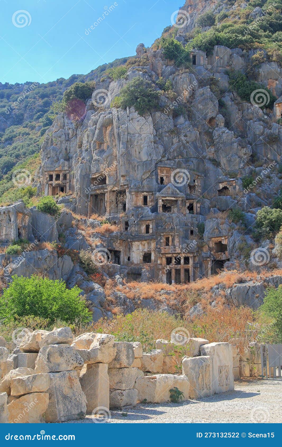 Mysterious Rock Tombs of Ancient Myra Stock Photo - Image of travel ...