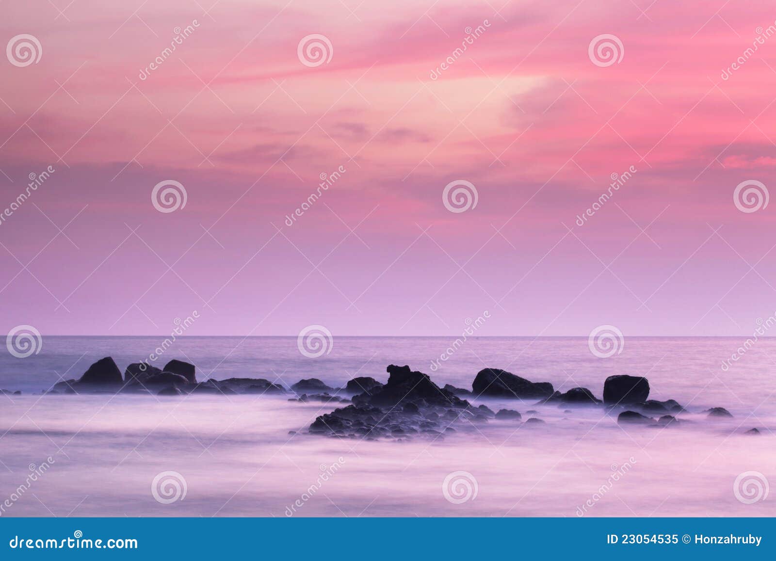Mysterious Rocks in the Ocean on the Horizon after Stock Image - Image ...