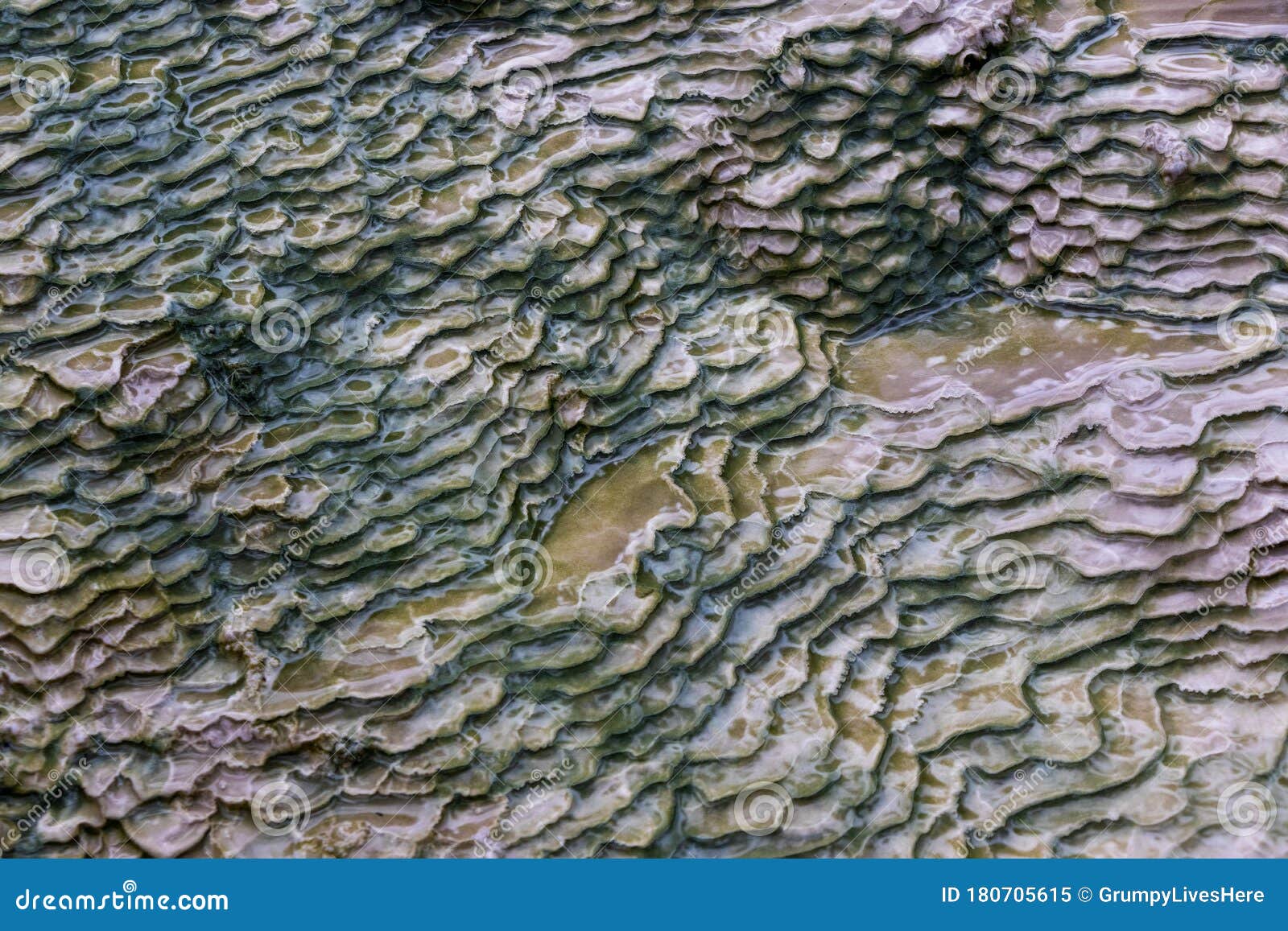 Mysterious, Rough, Sharp Layers of Eroded Stone with Pools of Water ...