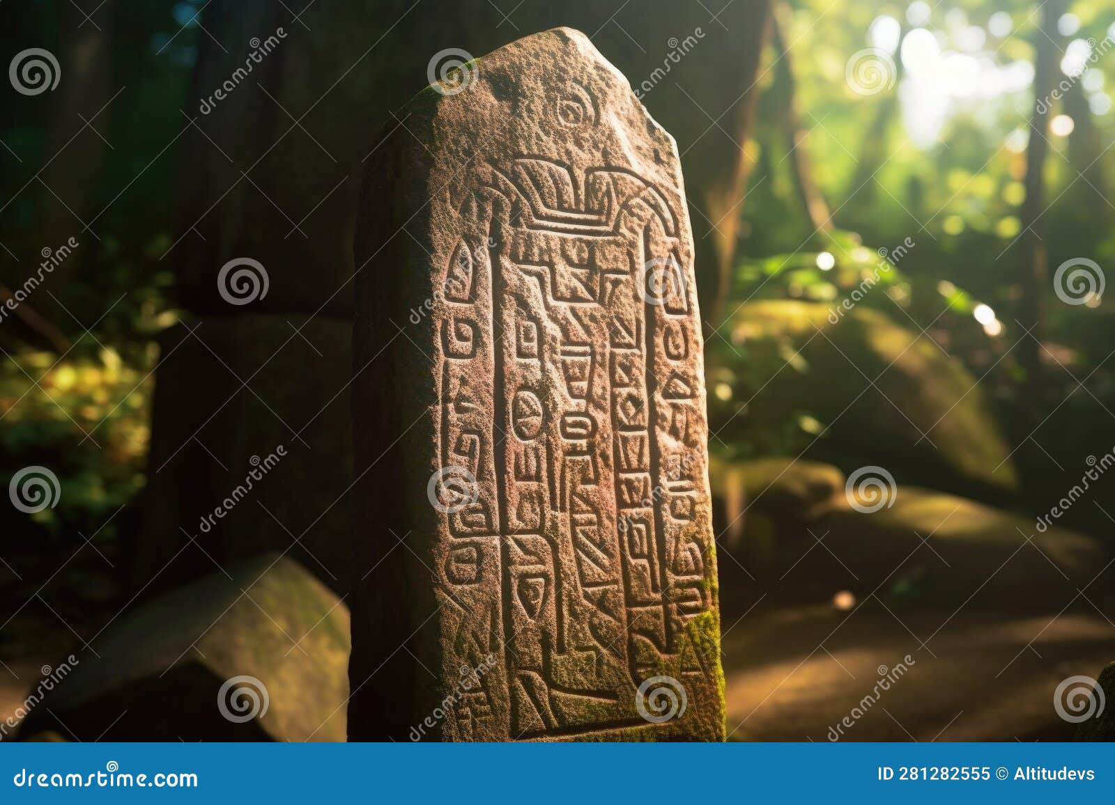 Mysterious Runes on a Viking Runestone Stock Illustration ...