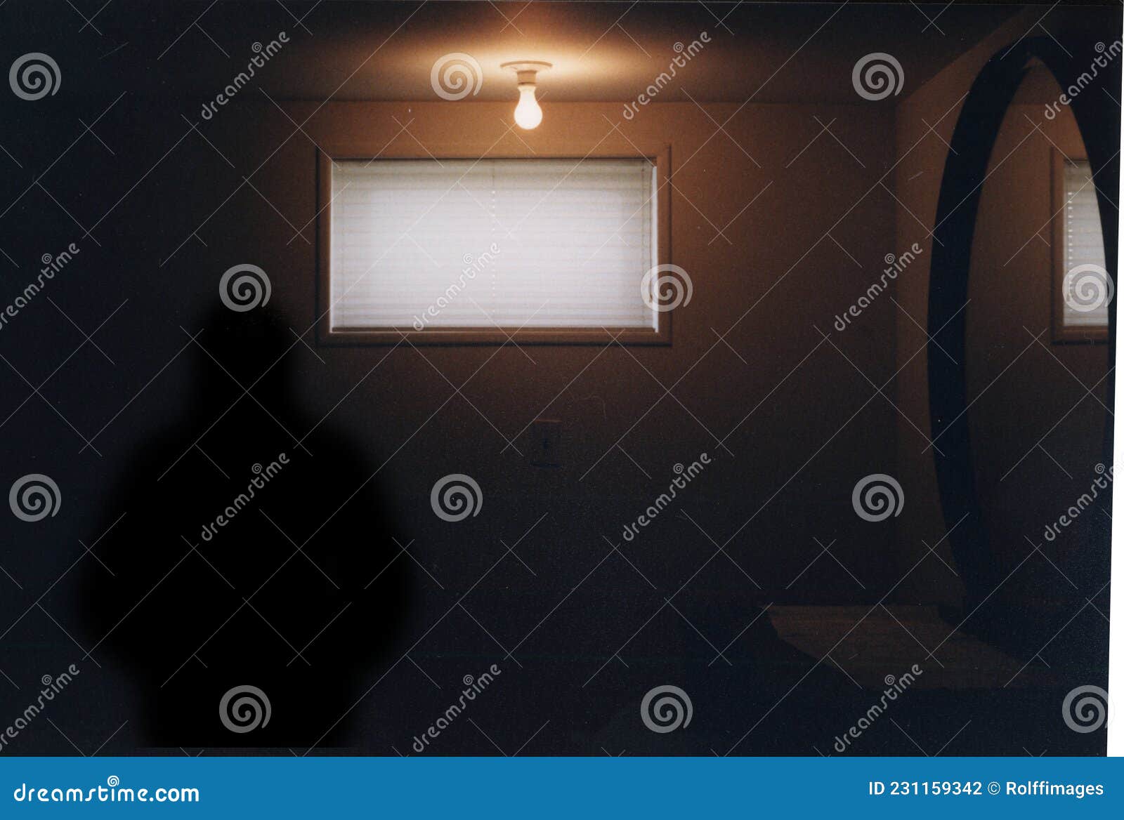 Mysterious Shadow in Room stock illustration. Illustration of inside ...