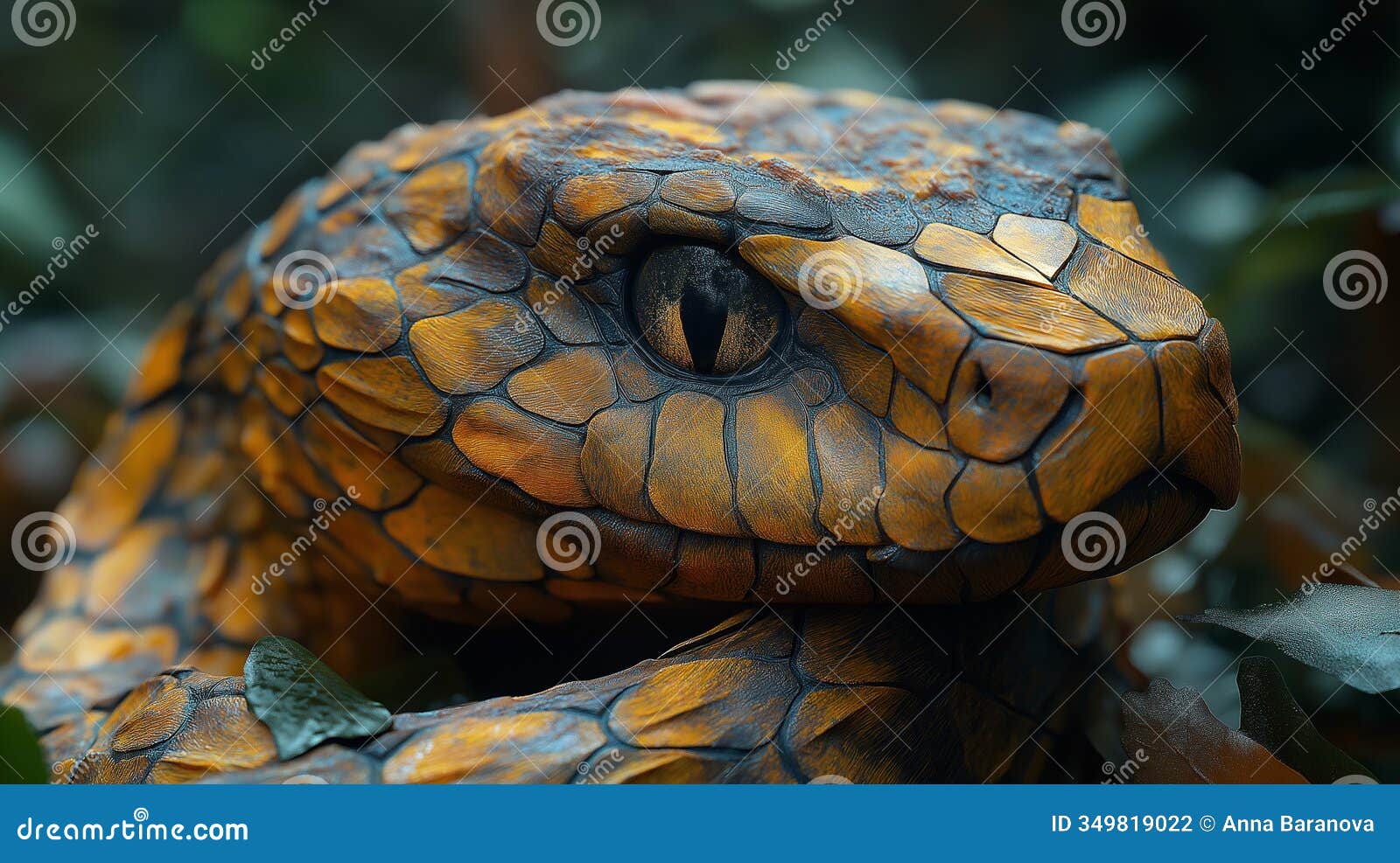 A Mysterious Snake Head in an Old Tree Stock Photo - Image of attack ...