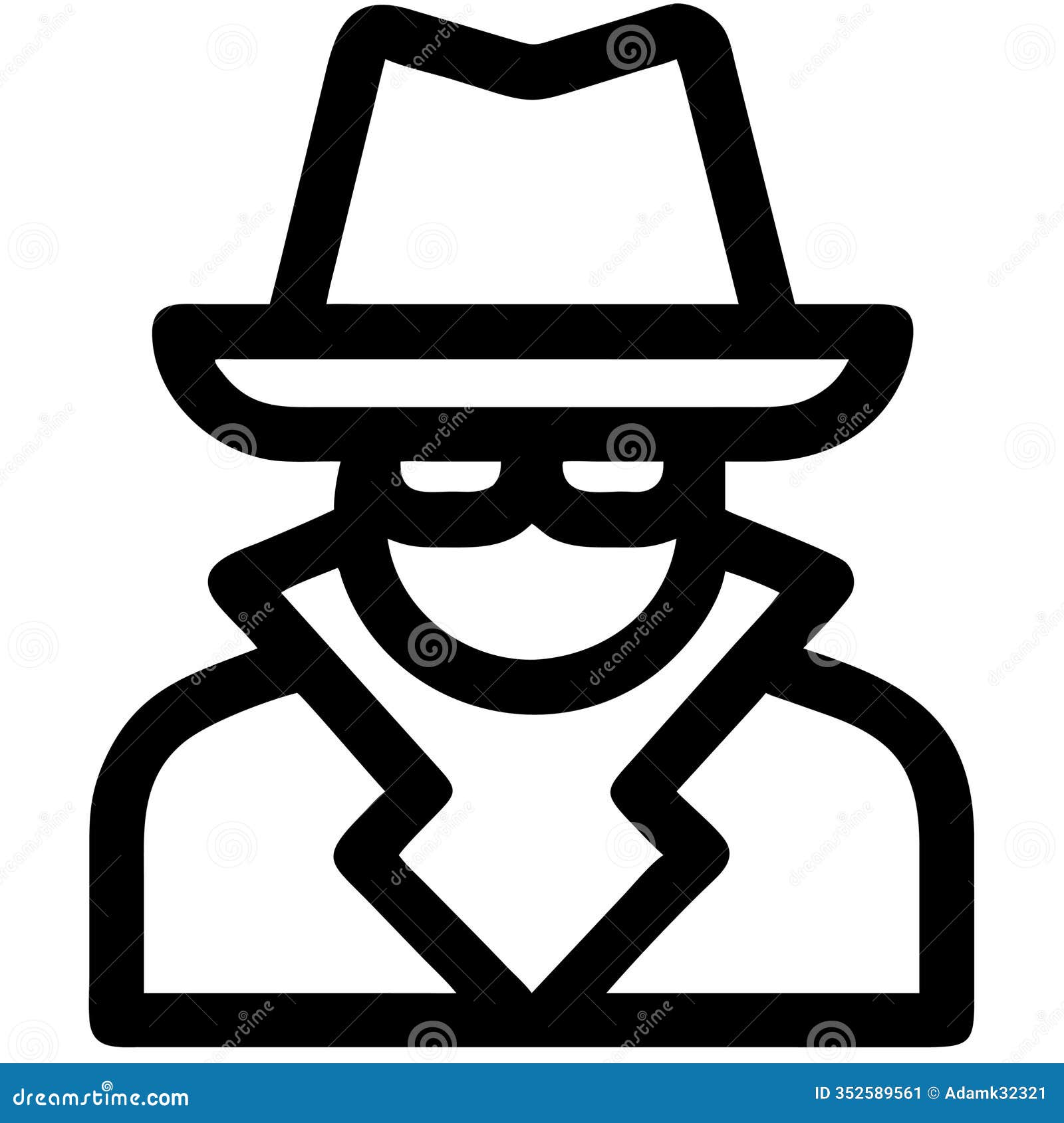 Mysterious Spy Vector Illustration for Security and Detective Themes ...