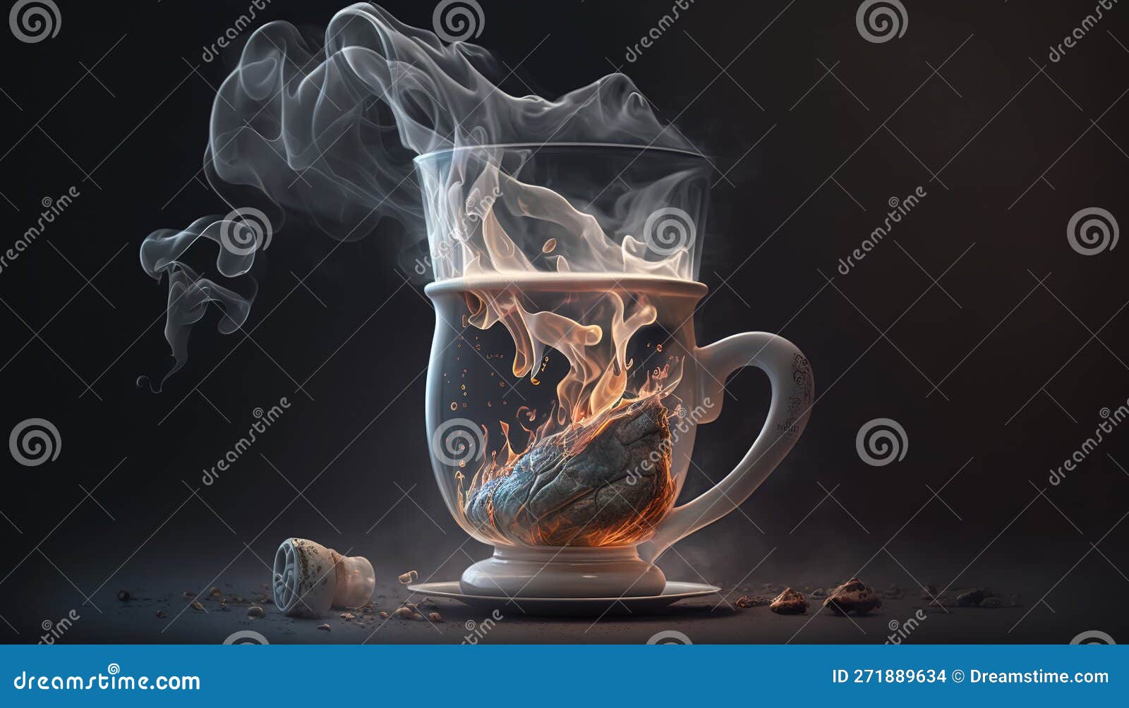 Mysterious Steaming Mug. Generative AI Stock Illustration ...