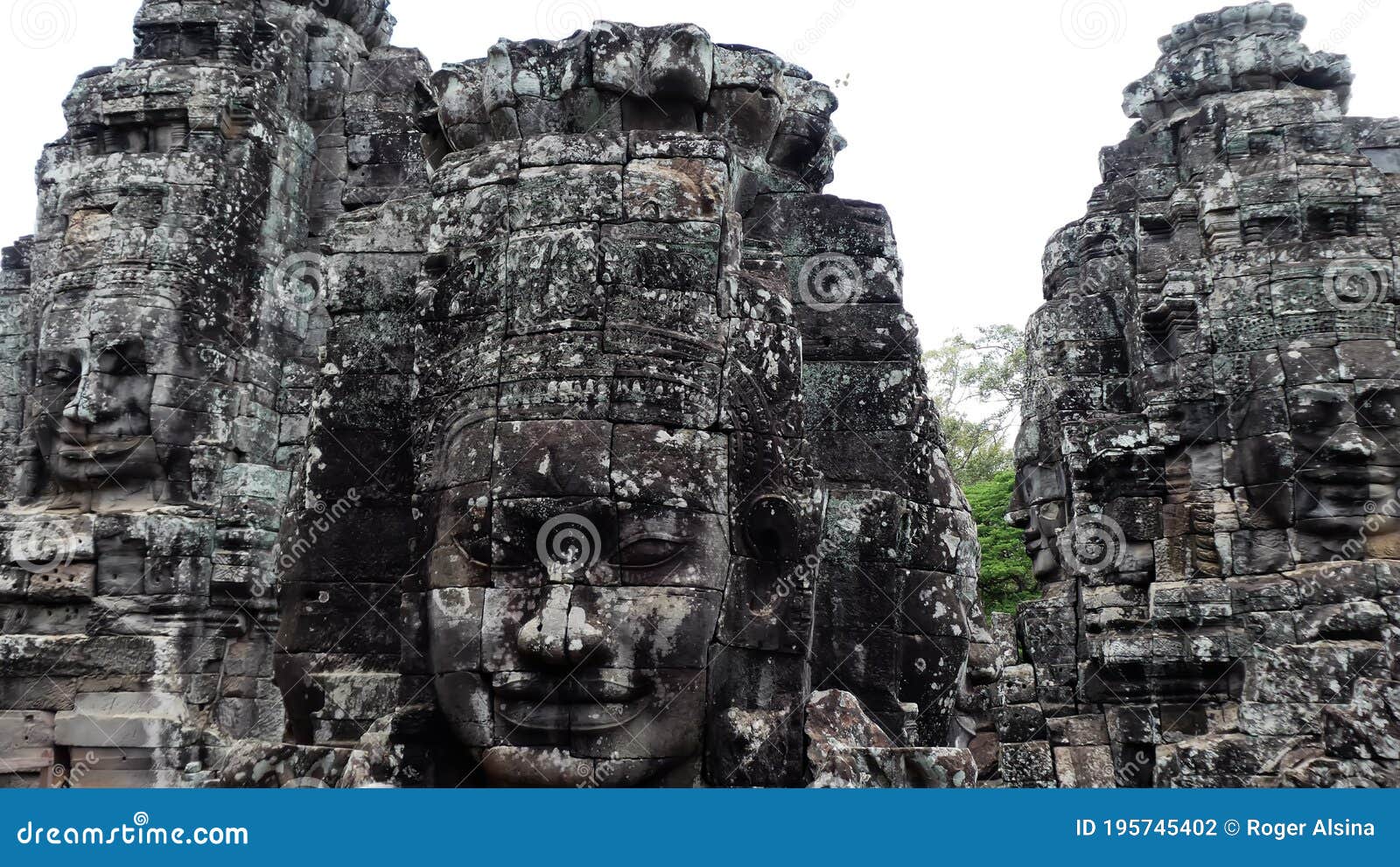Face Towers In Bayon Temple Angkor Thom Stock Photo | CartoonDealer.com ...