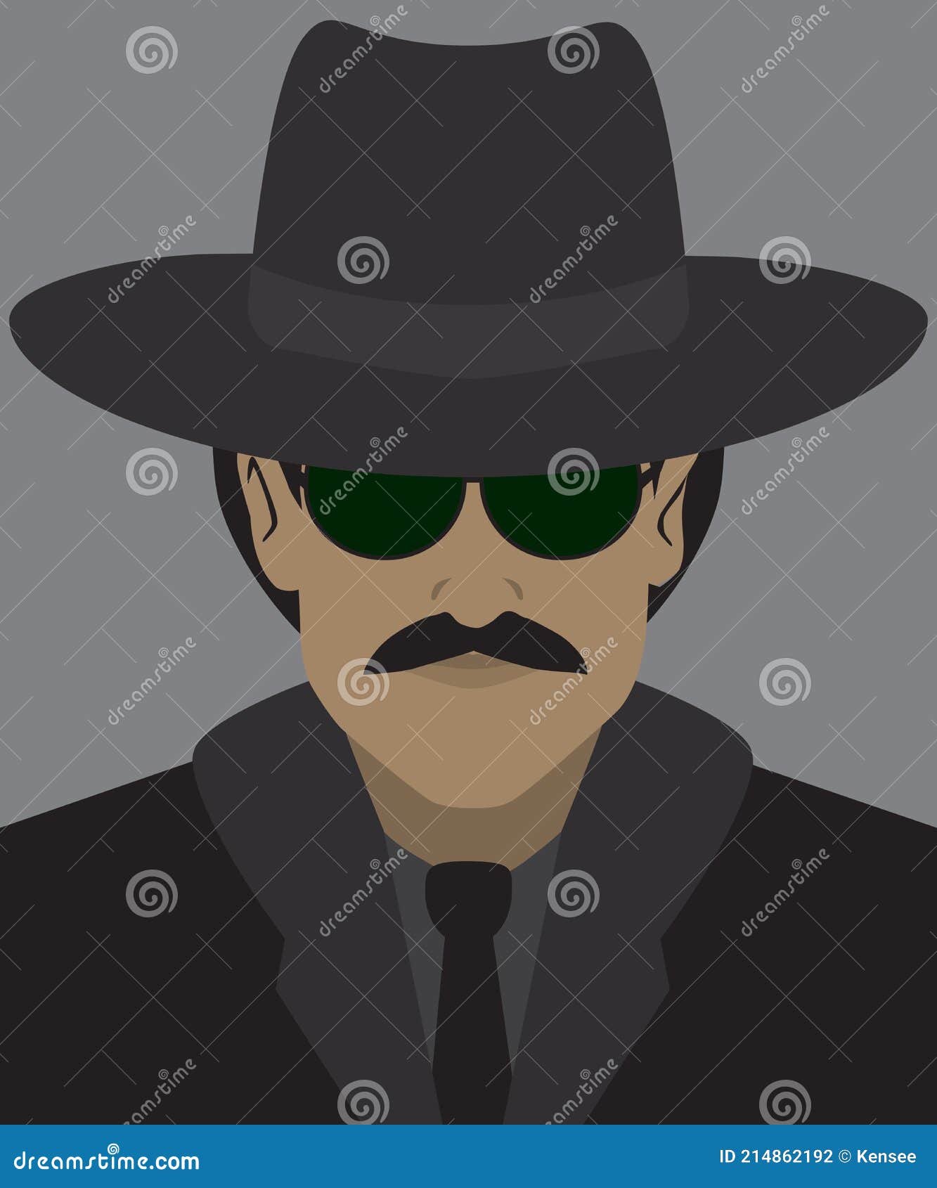 Mysterious Stranger in Stetson Stock Vector - Illustration of lips ...