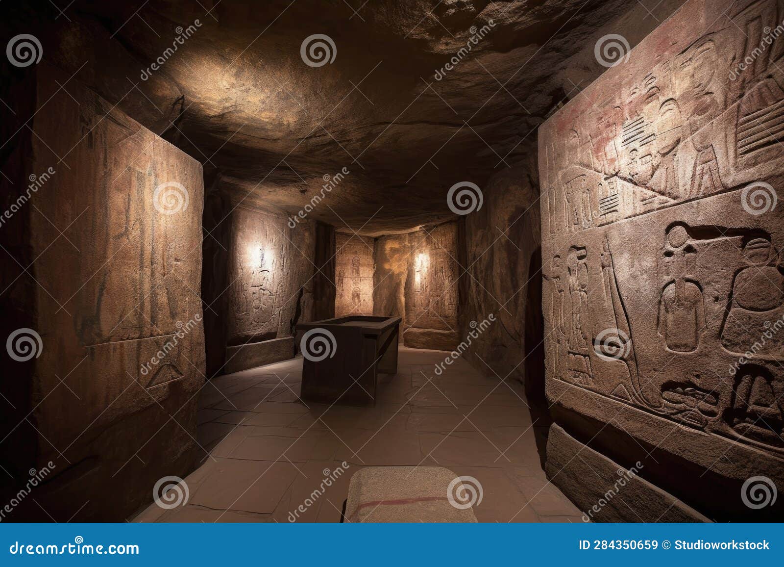 Mysterious Symbols in Ancient Rock Gallery Stock Image - Image of ...