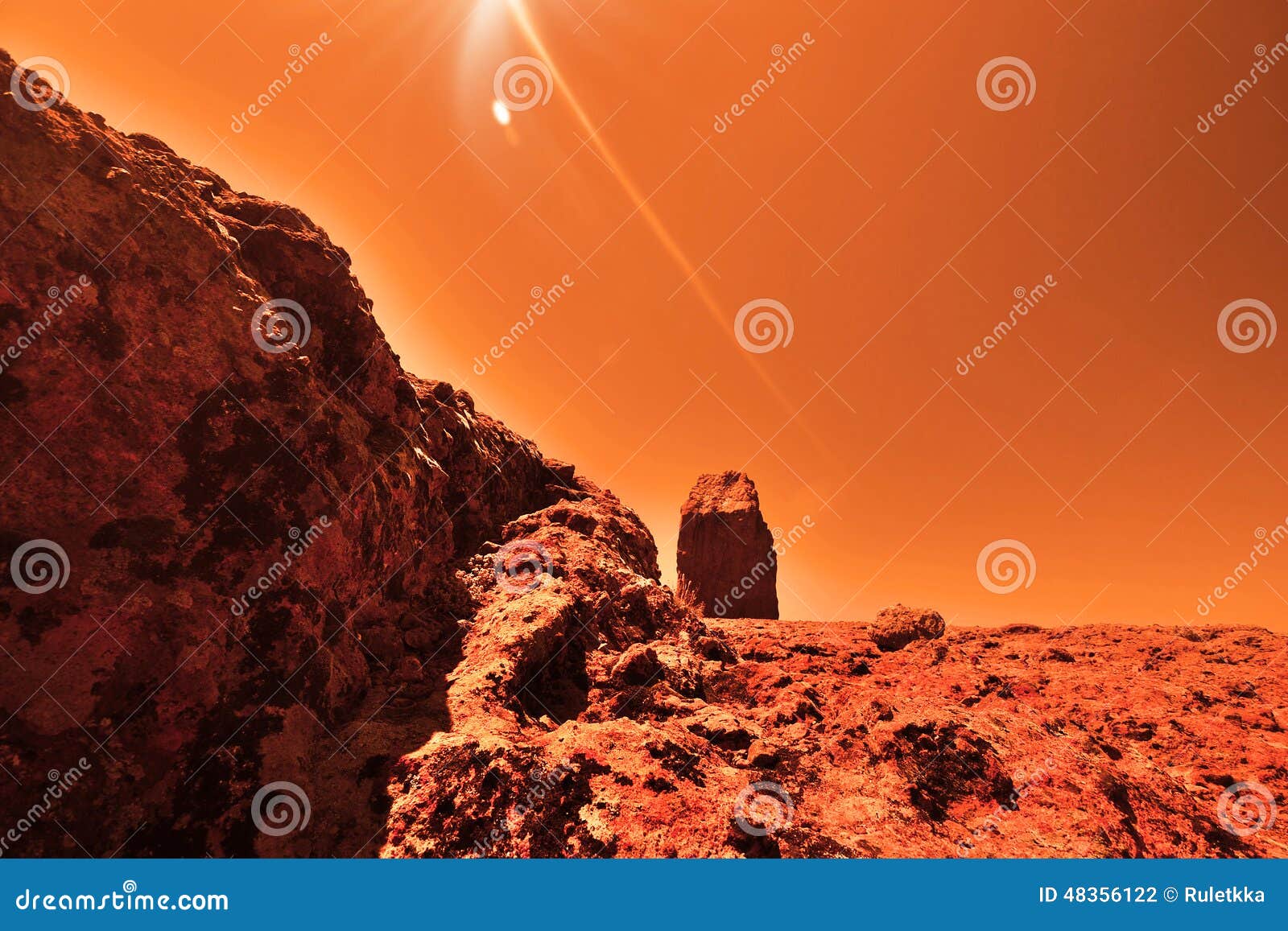 Mysterious Terrestrial Planet Stock Photo - Image of panoram ...