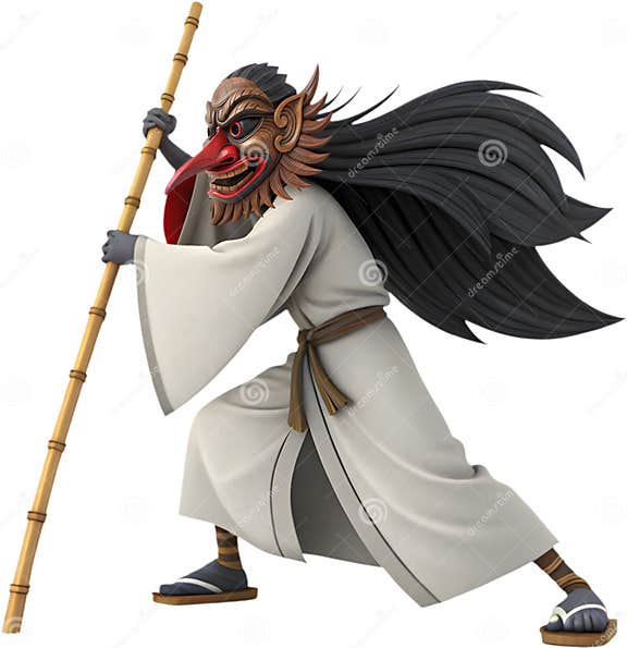 Mysterious Traditional Japanese Tengu Ghost with a Fierce Expression ... Mysterious Traditional Japanese Tengu Ghost with a Fierce Expression ...