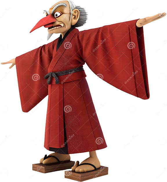 Mysterious Traditional Japanese Tengu Ghost with a Fierce Expression ... Mysterious Traditional Japanese Tengu Ghost with a Fierce Expression ...
