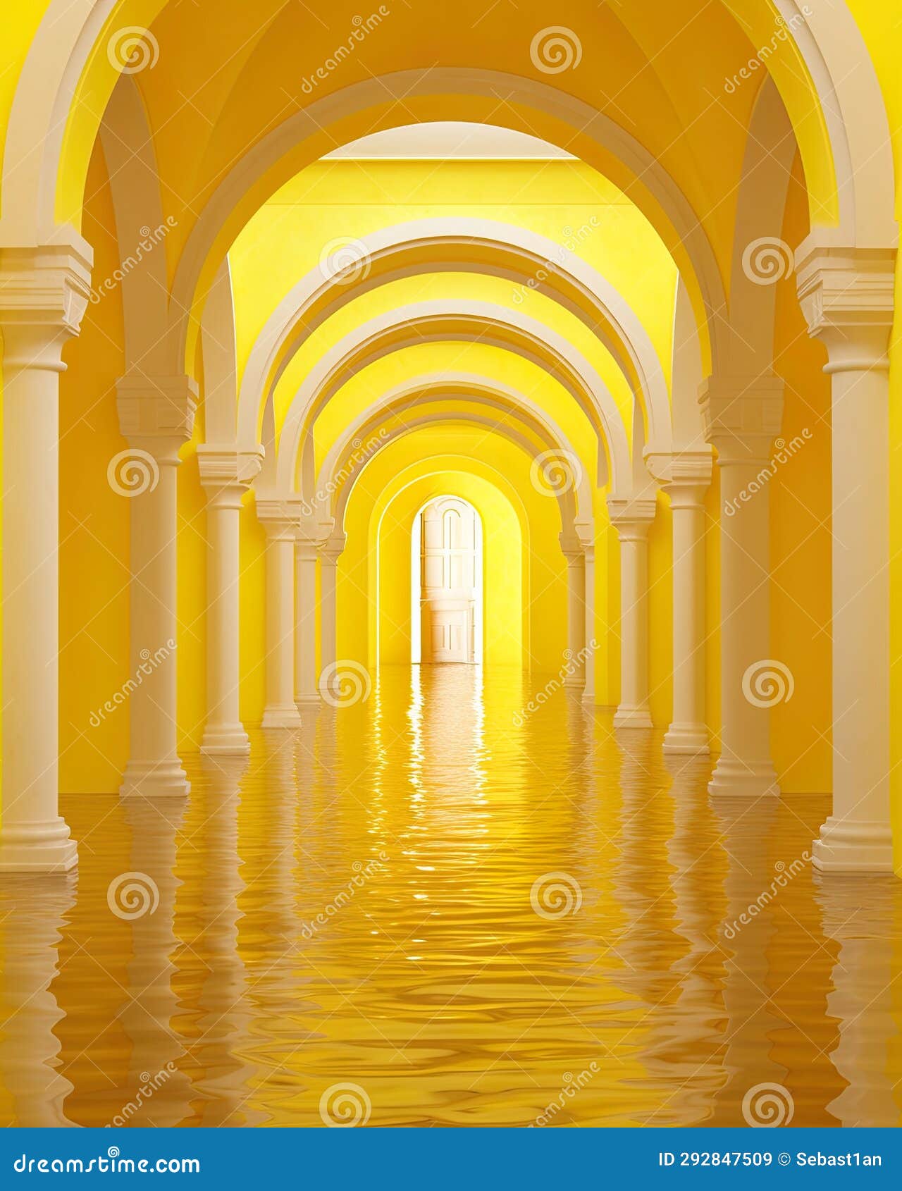 Mysterious and Tranquil Underground Scene with Arched Passageways and ...