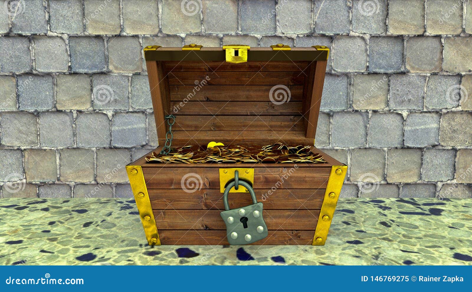 A Mysterious Treasure Chest In A Treasure Chamber Royalty-Free Stock ...
