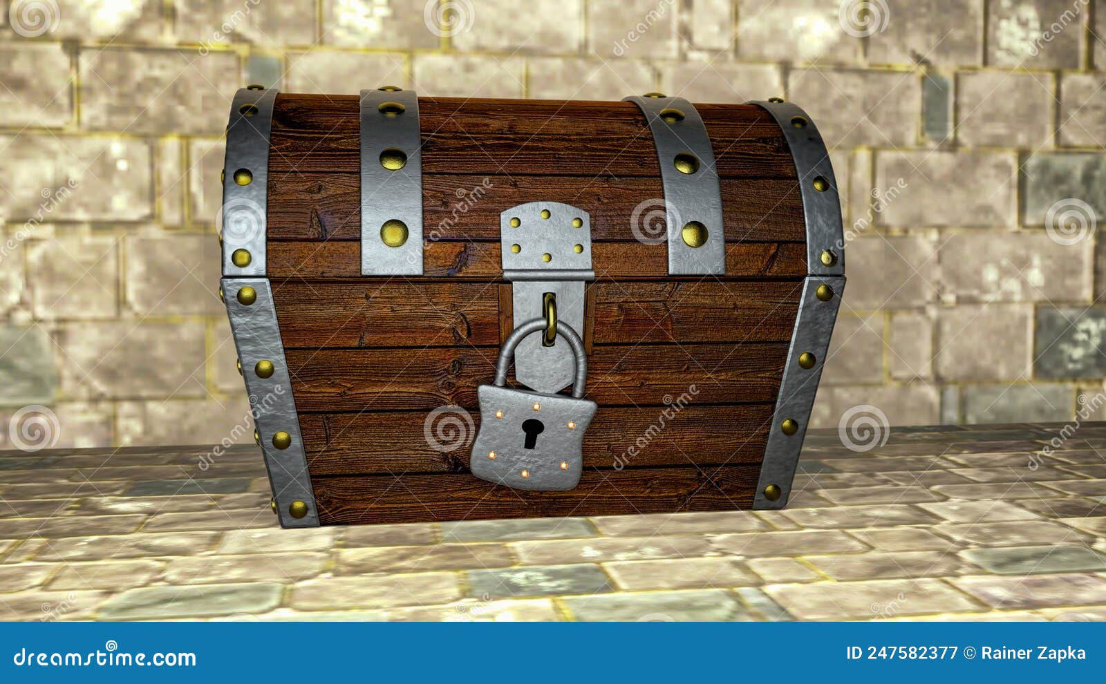 A Mysterious Treasure Chest In A Treasure Chamber Royalty-Free Stock ...