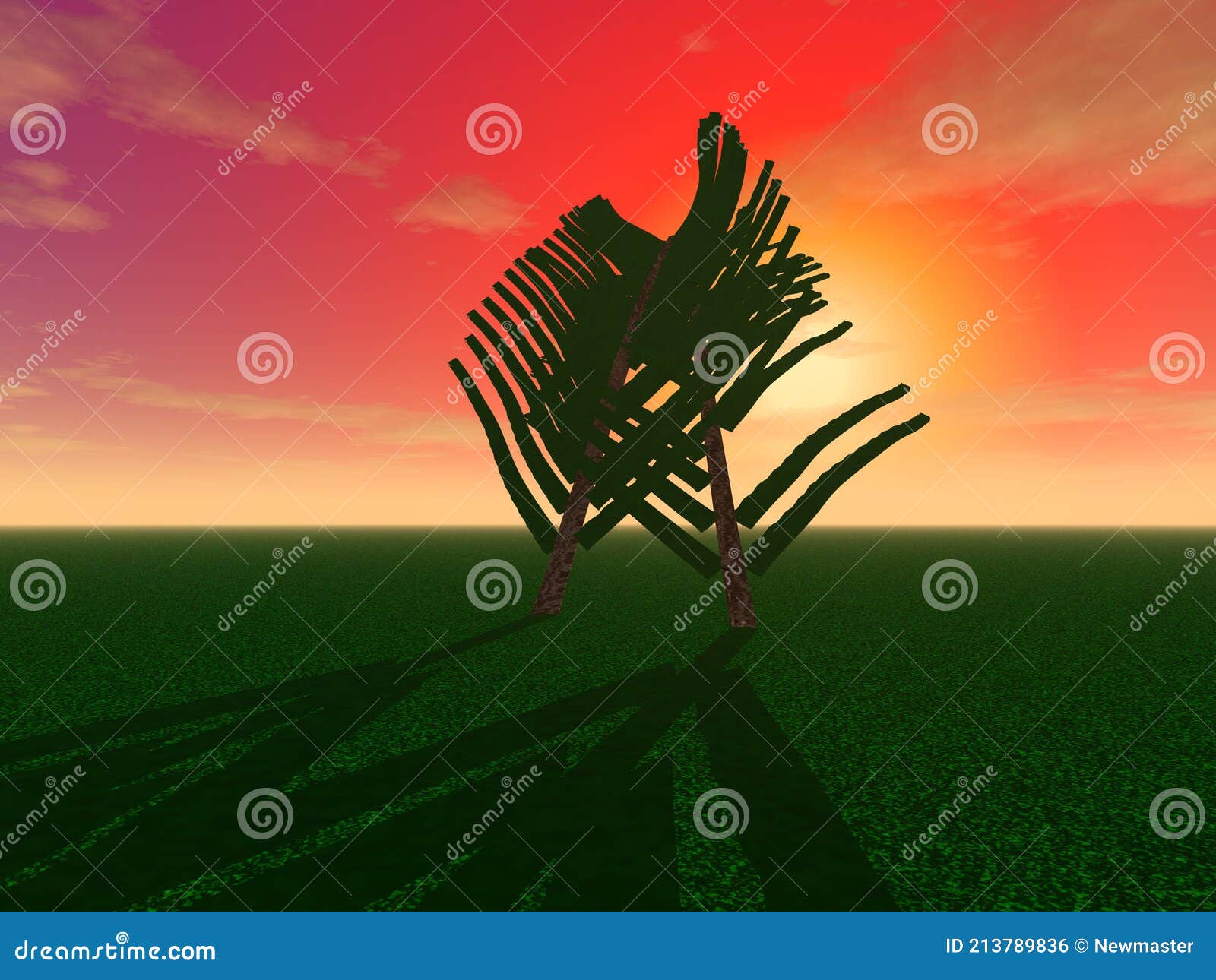 Mysterious Trees Sticking Out Of The Ocean Royalty-Free Cartoon ...