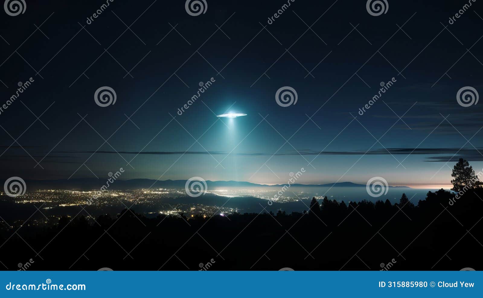 A Mysterious Uap Sighting Captured in a Clear Night Sky Stock ...