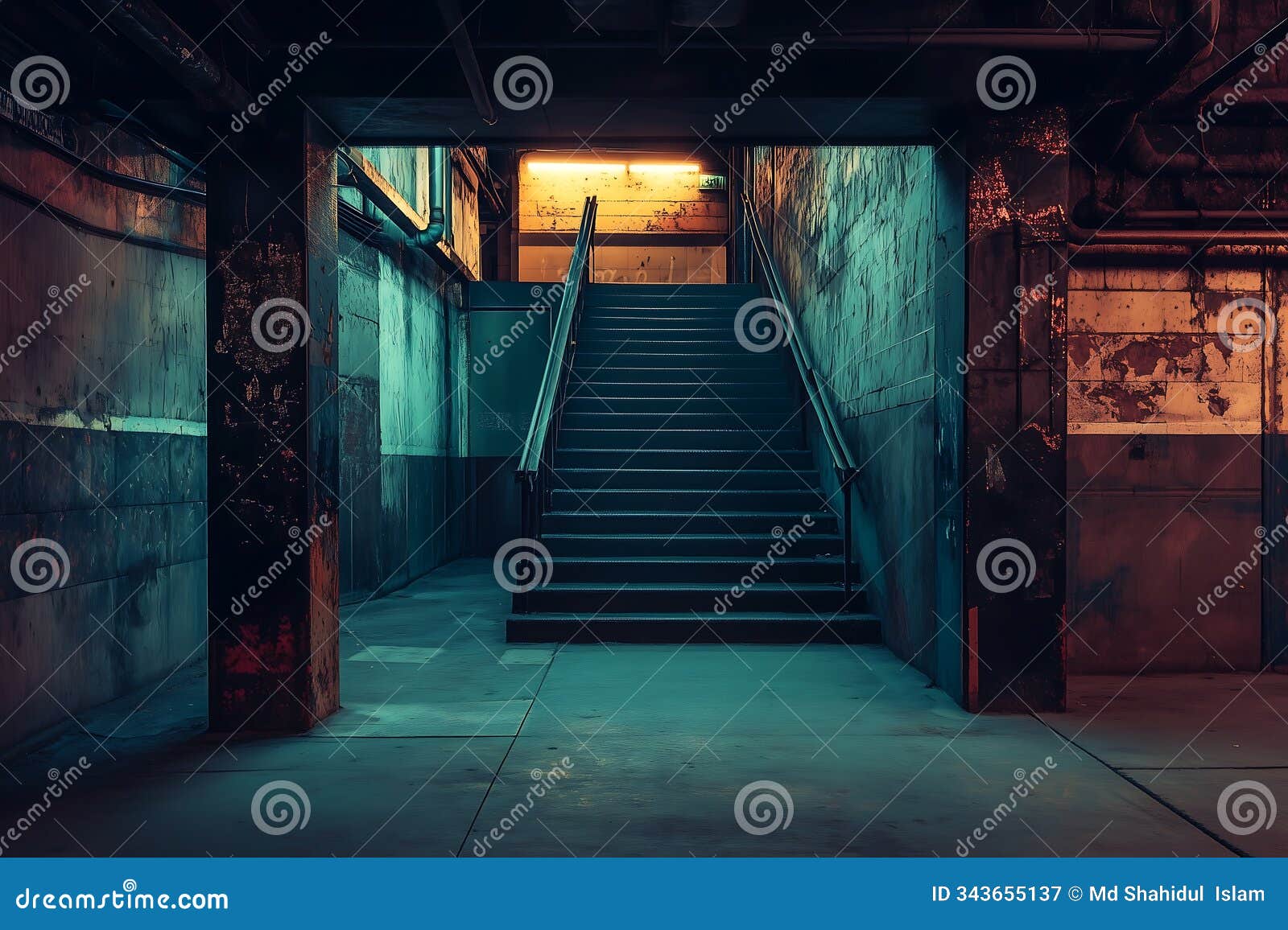 Mysterious Underground Passage with Industrial Vibes Stock Illustration ...