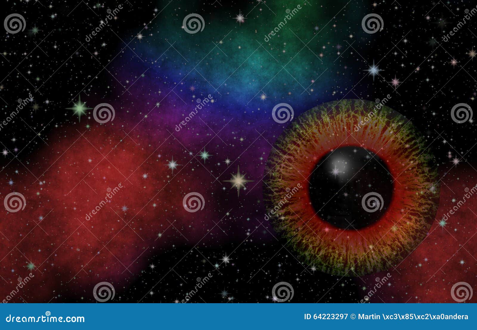 Mysterious View. Magic Eye. Panoramic Looking into Deep Space. Dark ...