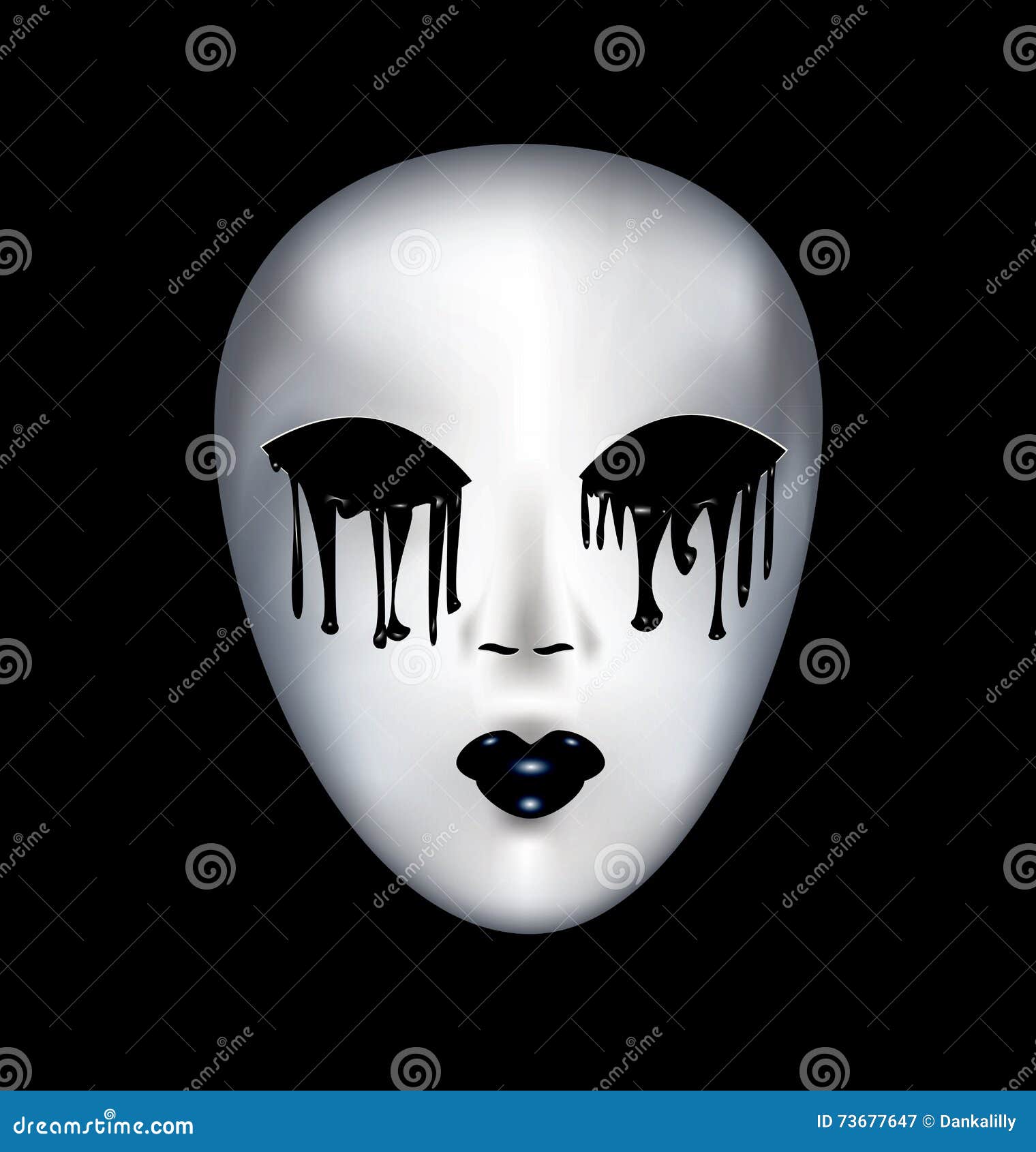 Mysterious white mask stock vector. Illustration of celebrate - 73677647