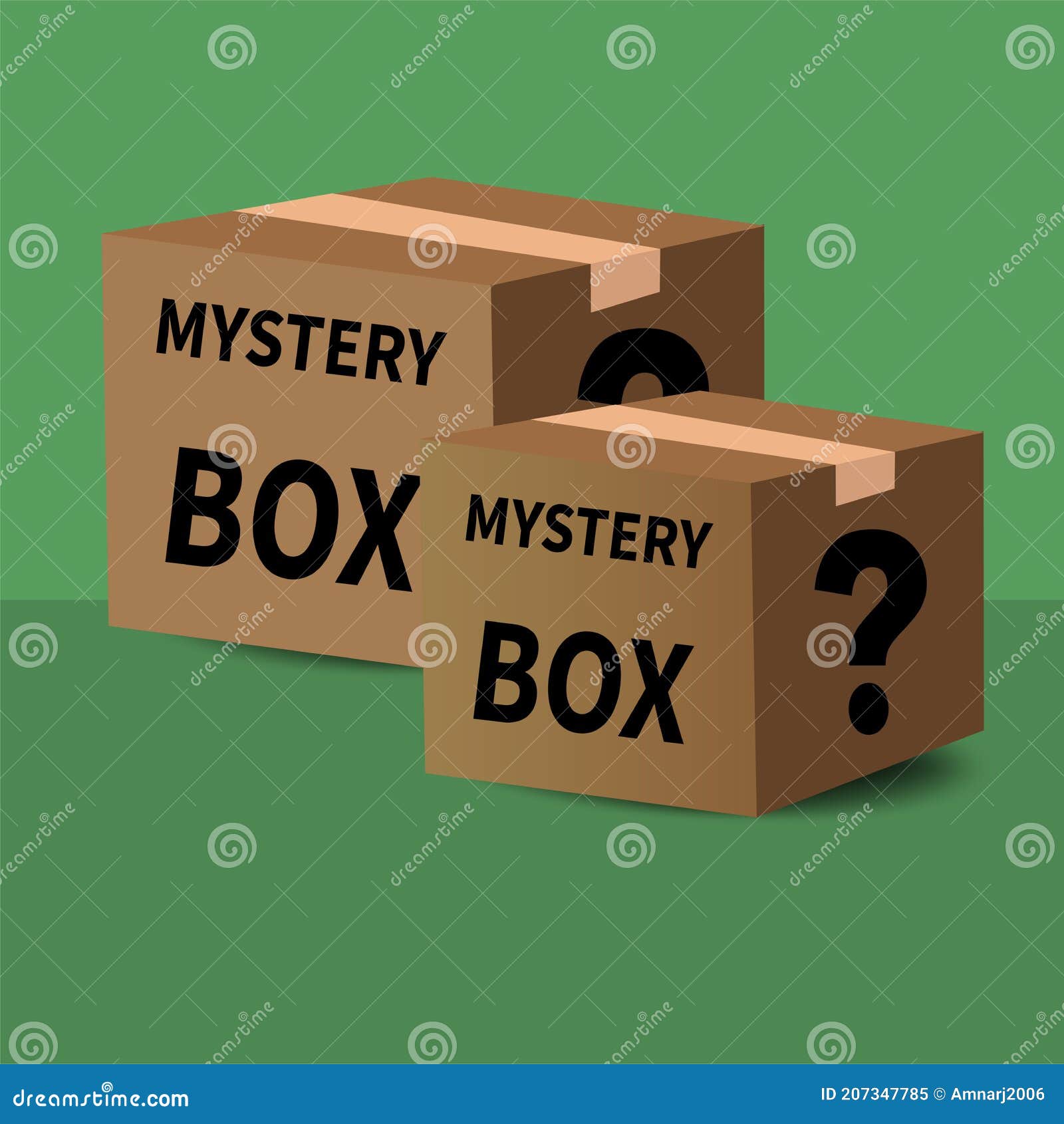 Mystery Box Cardboard Package Unknown Surprise Stock Vector ...