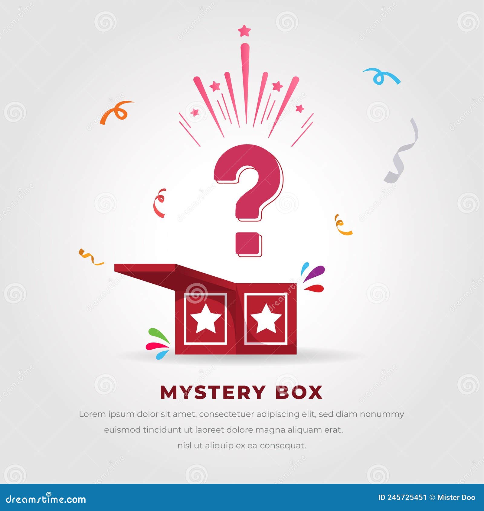 Mystery Box Design with Geometric Elements. Box Gift Design Vector ...