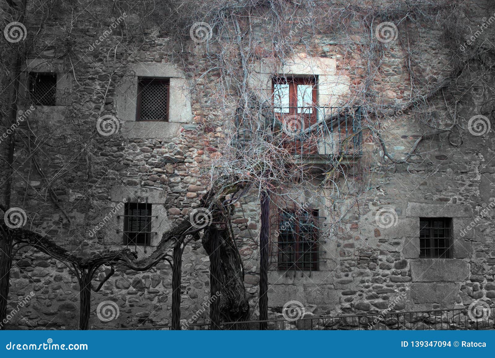 Mystery building photo stock photo. Image of nightmare - 139347094