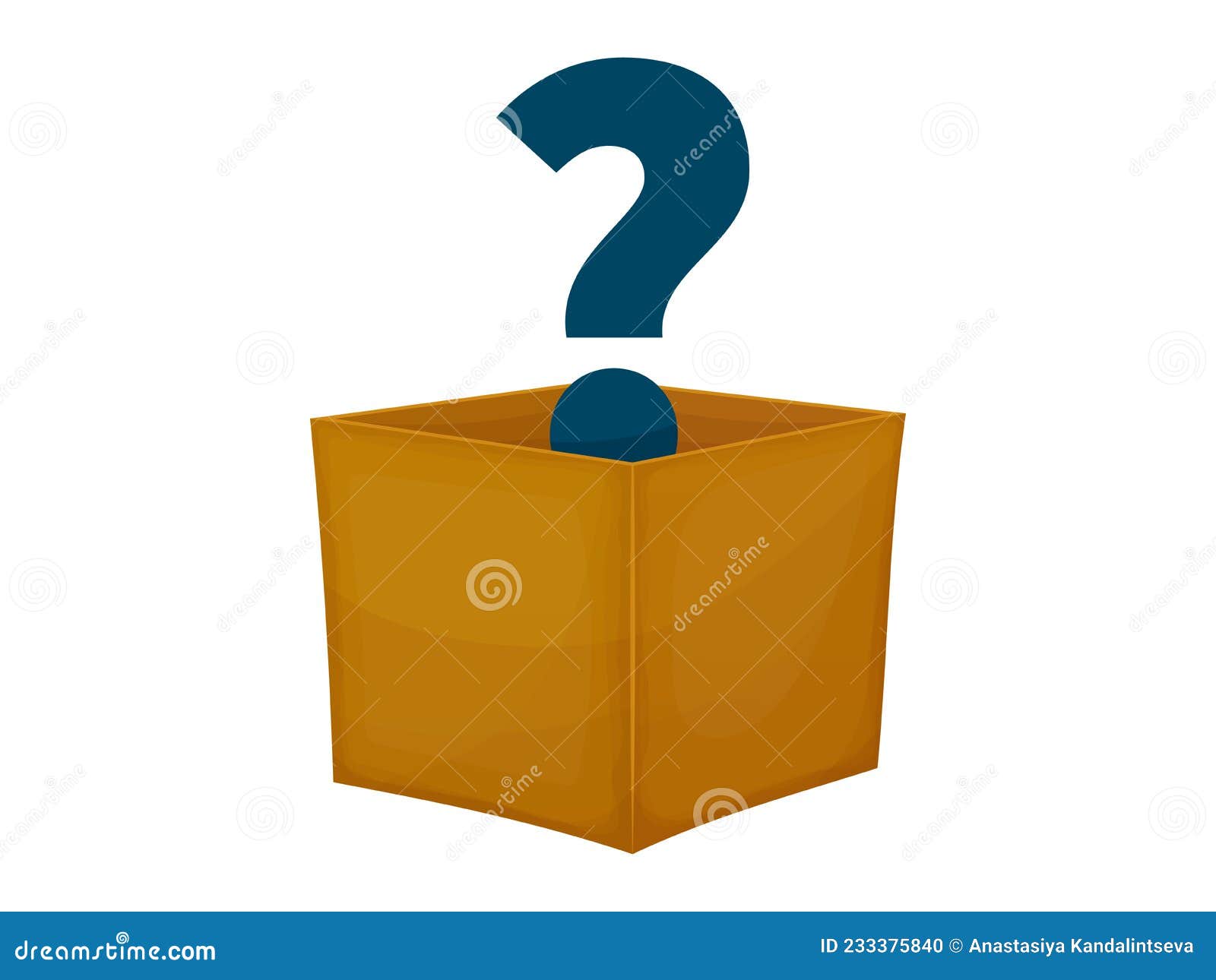 Mystery Box Question Mark In White Carton Cartoon Vector ...